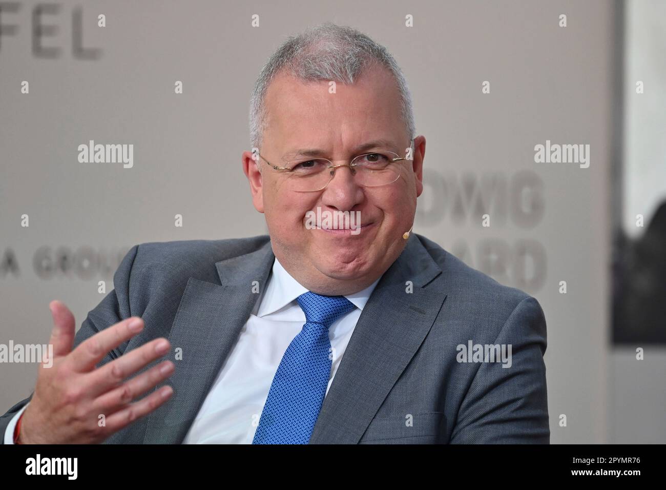 Markus Ferber, MEP, Chairman of the Hanns Seidel Foundation, gesture ...