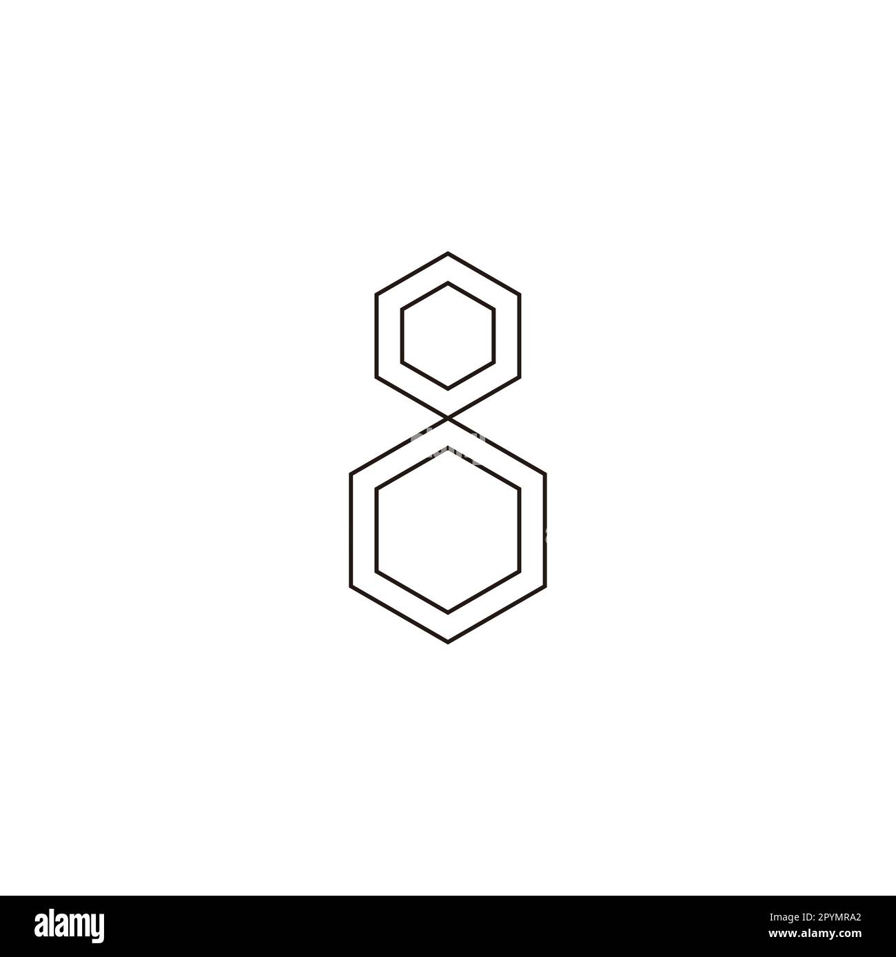 Number 8 two lines, hexagon geometric symbol simple logo vector Stock ...