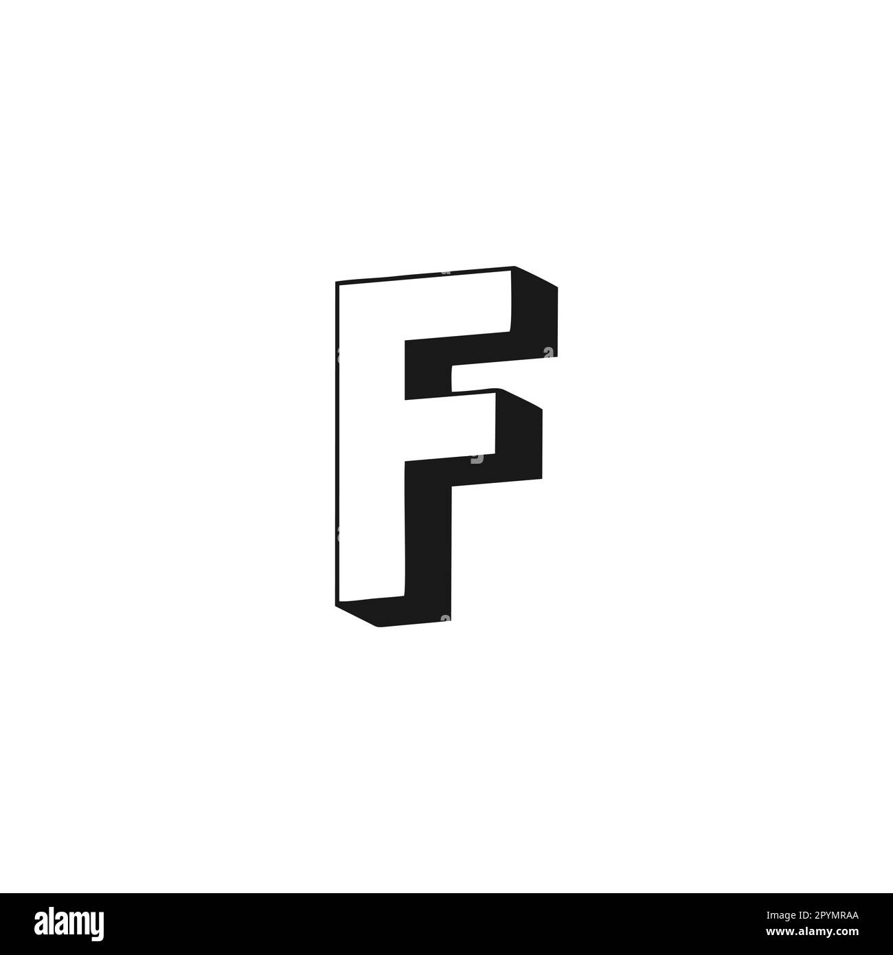 Letter F 3d geometric symbol simple logo vector Stock Vector Image ...