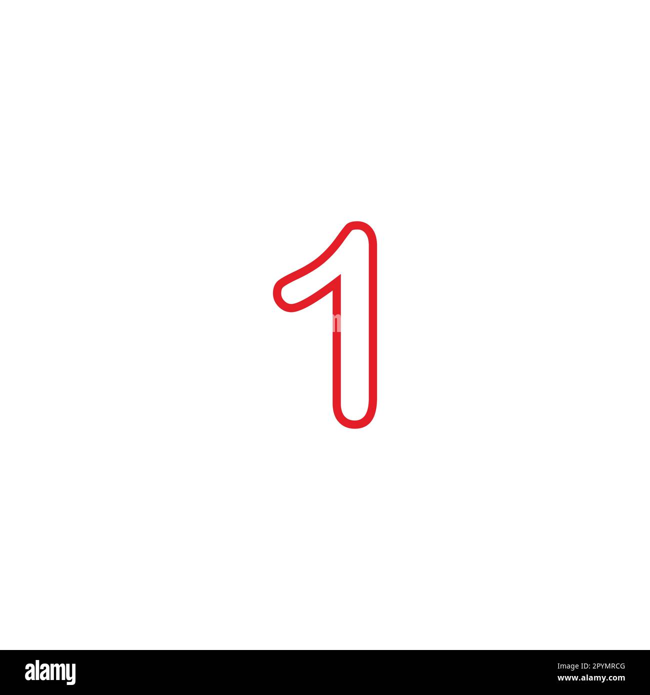 Number 1 line, red geometric symbol simple logo vector Stock Vector ...