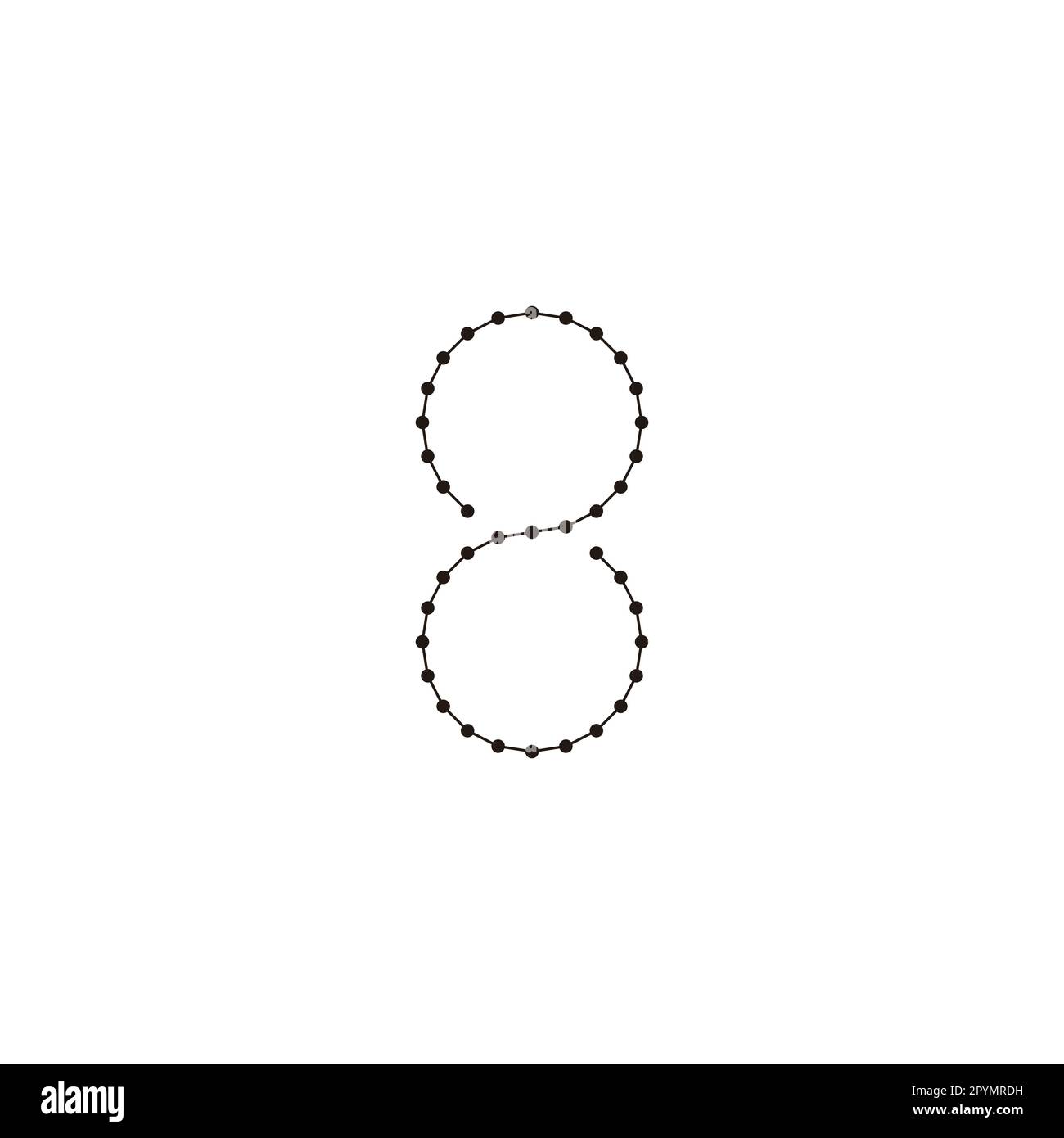 Number 8 line molecules geometric symbol simple logo vector Stock ...