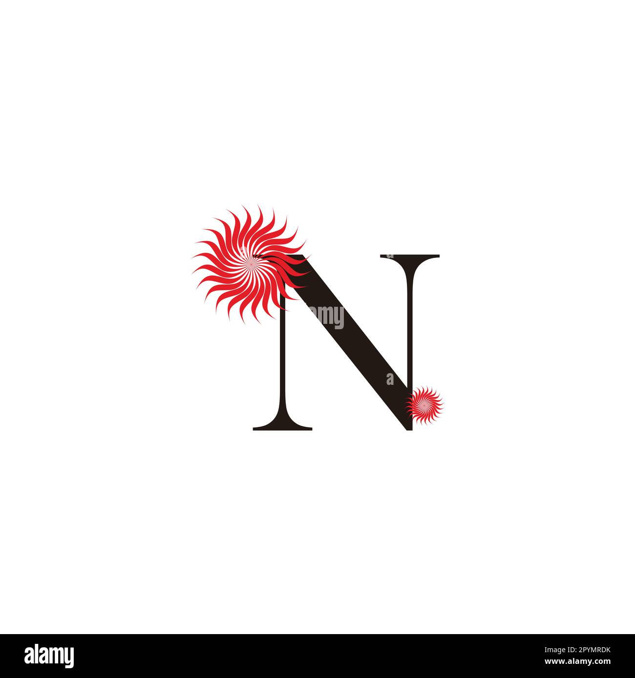 Letter N flower geometric symbol simple logo vector Stock Vector Image ...