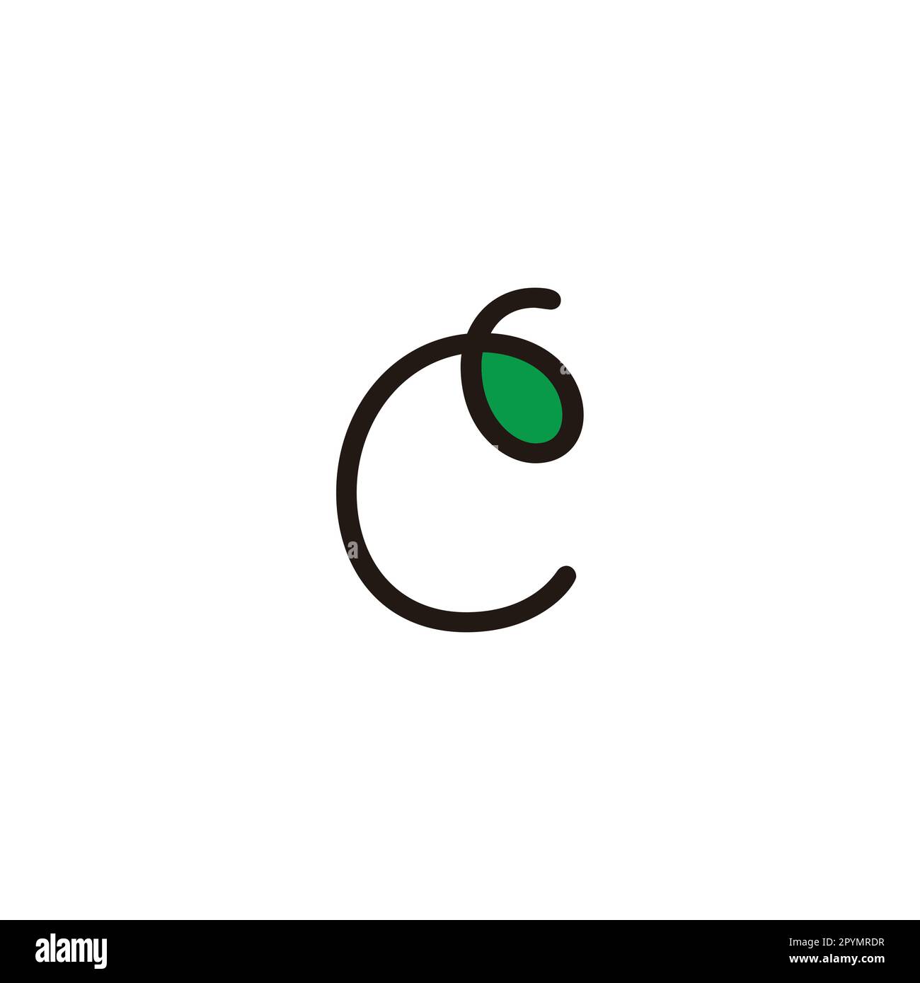 Letter C leaf, plant geometric symbol simple logo vector Stock Vector ...