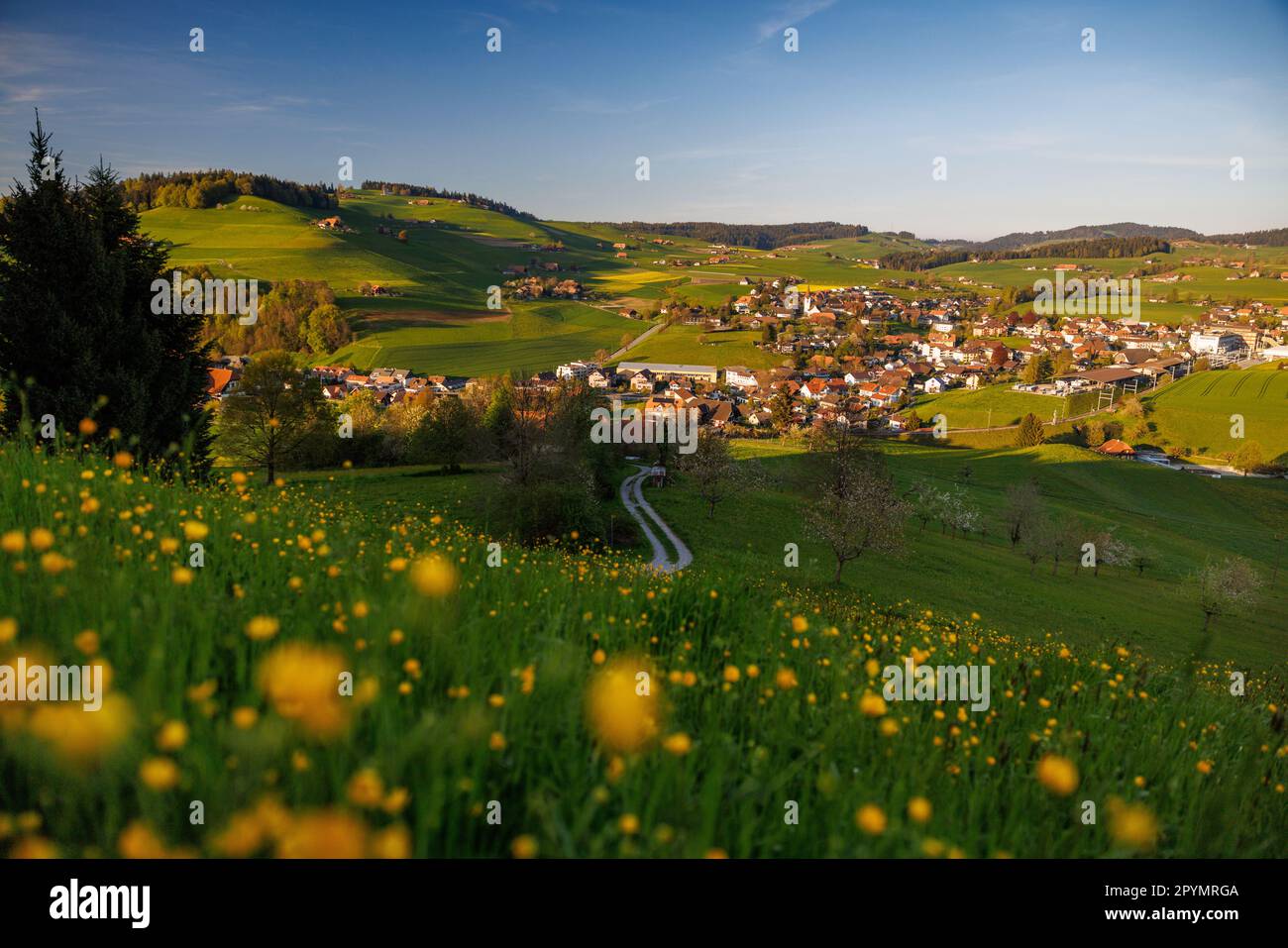 view of Biglen in Emmental during spring Stock Photo - Alamy