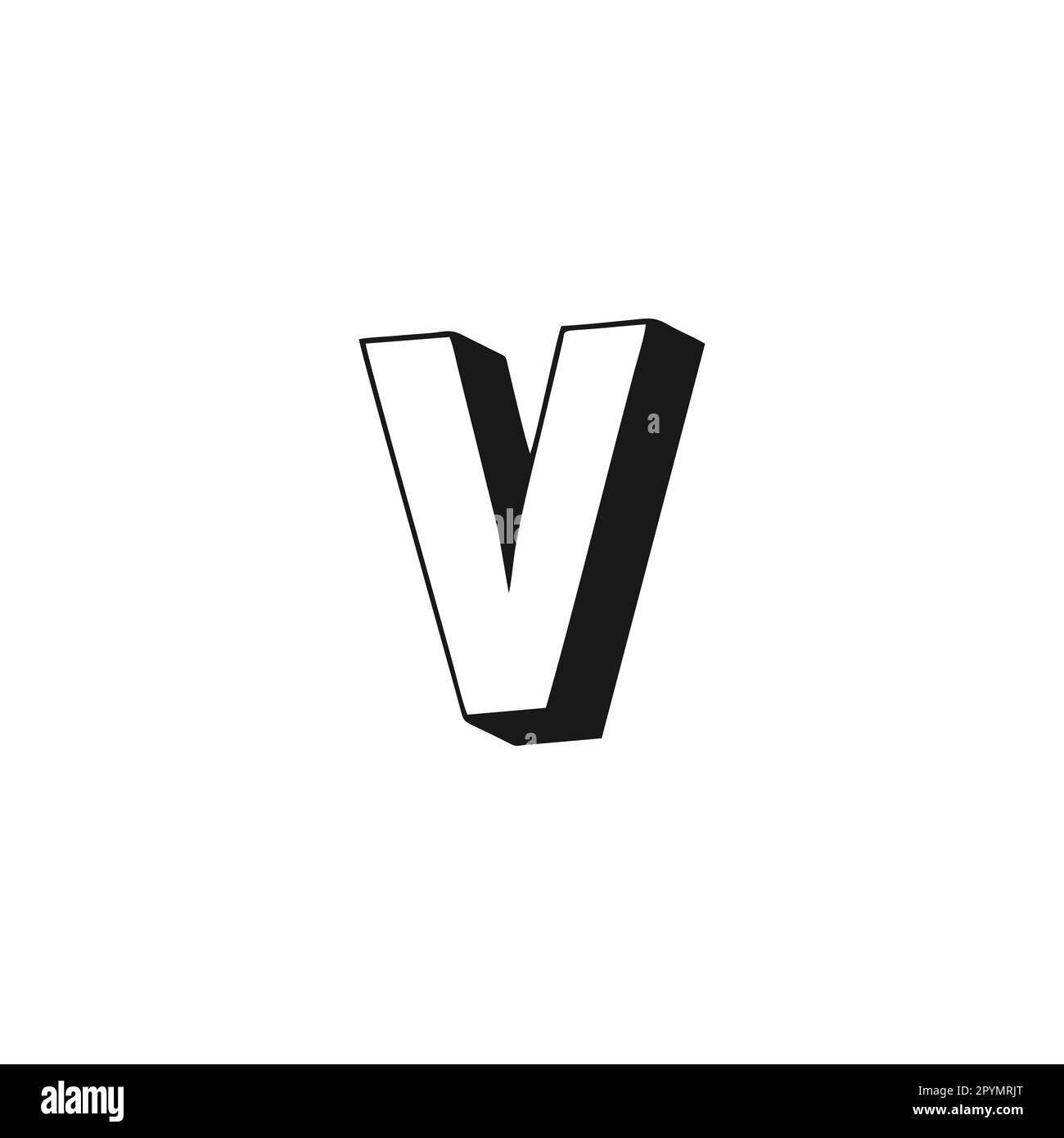 Letter v 3d geometric symbol simple logo vector Stock Vector Image ...