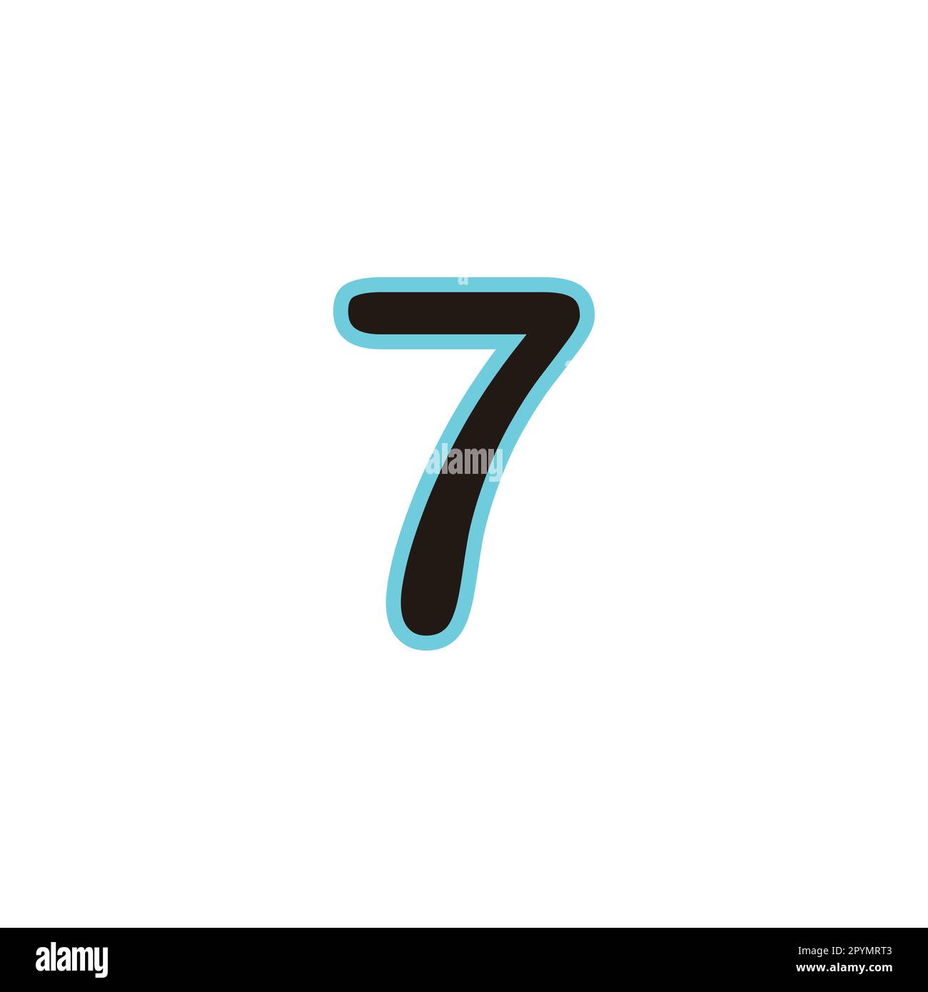 Number 7 linear, modern geometric symbol simple logo vector Stock ...