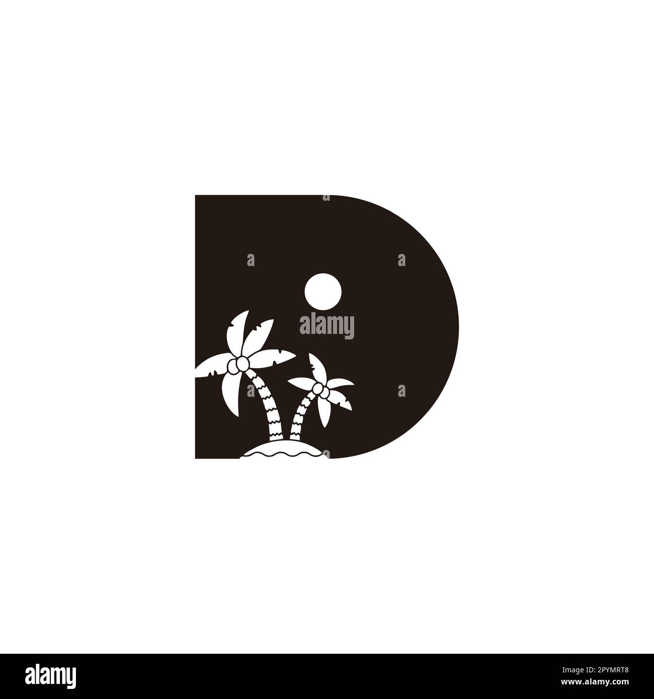 Letter D beach, nature geometric symbol simple logo vector Stock Vector ...