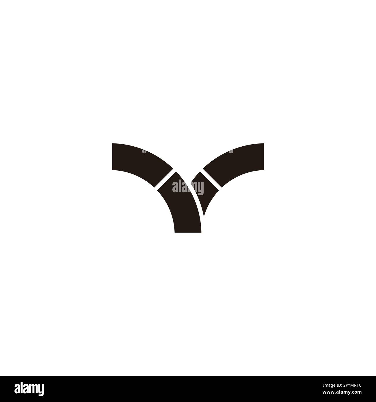 Letter v curve, outline, modern geometric symbol simple logo vector ...