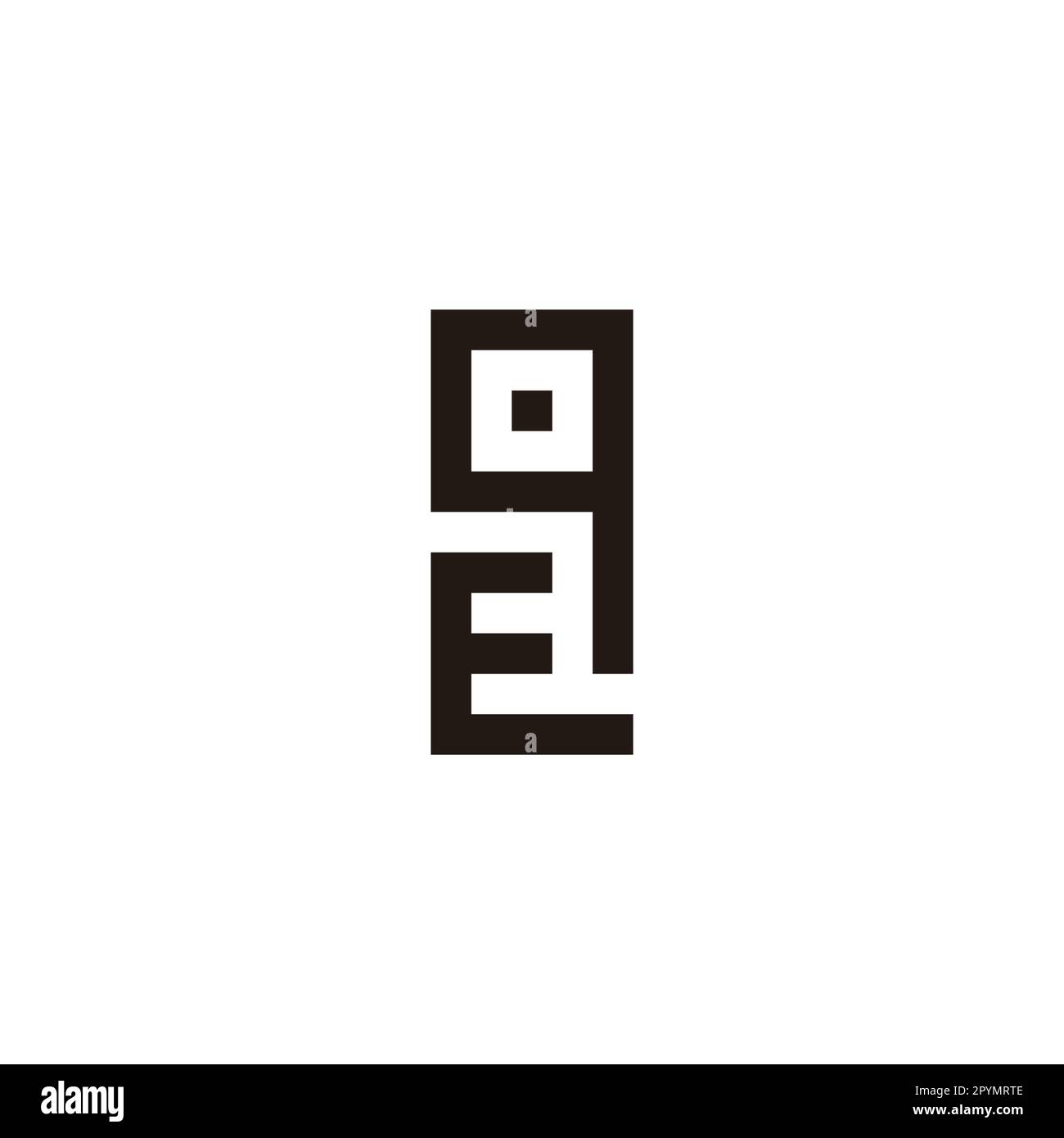 Letter q and E rectangle geometric symbol simple logo vector Stock ...