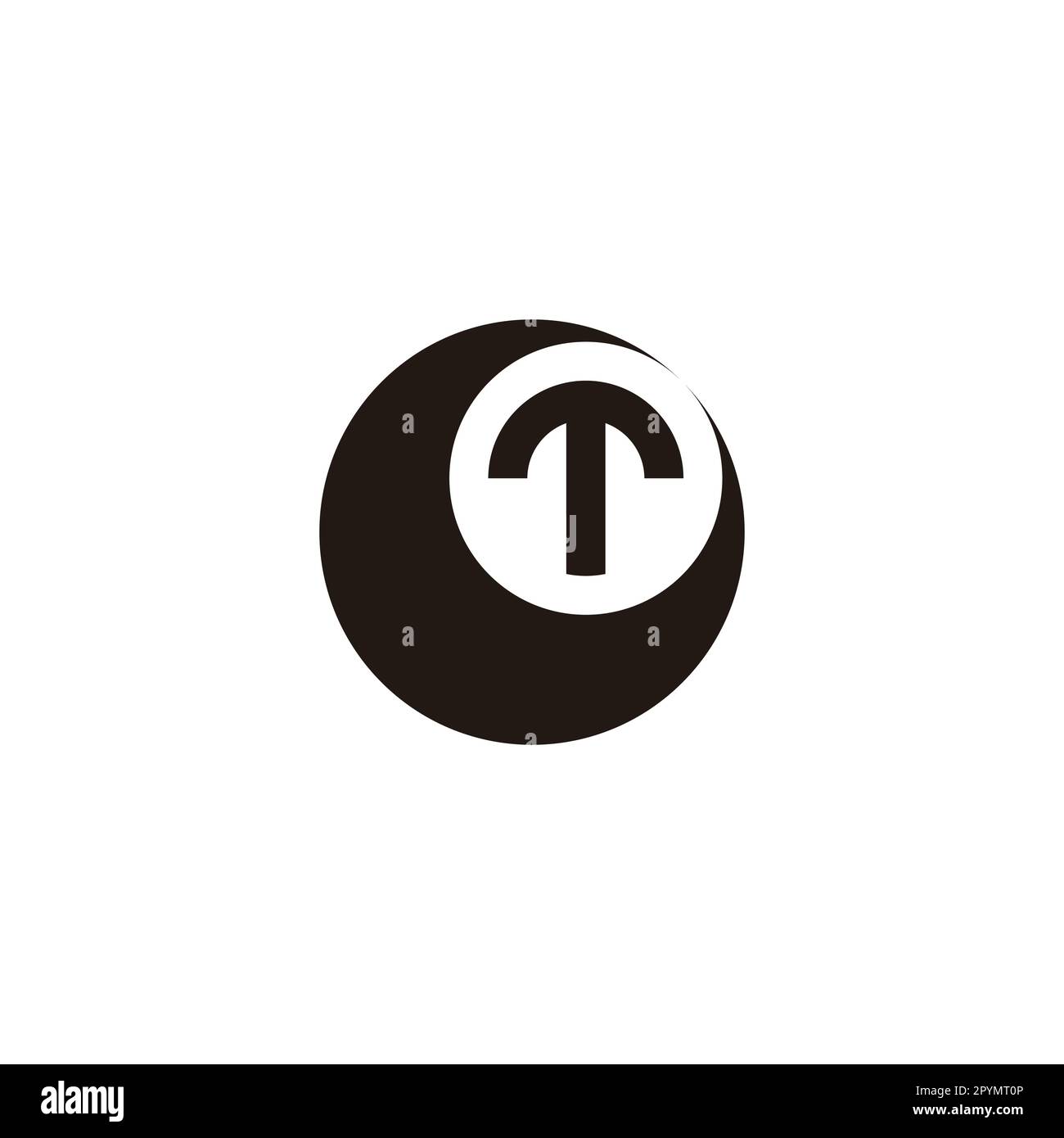 Letter T in moon geometric symbol simple logo vector Stock Vector Image ...
