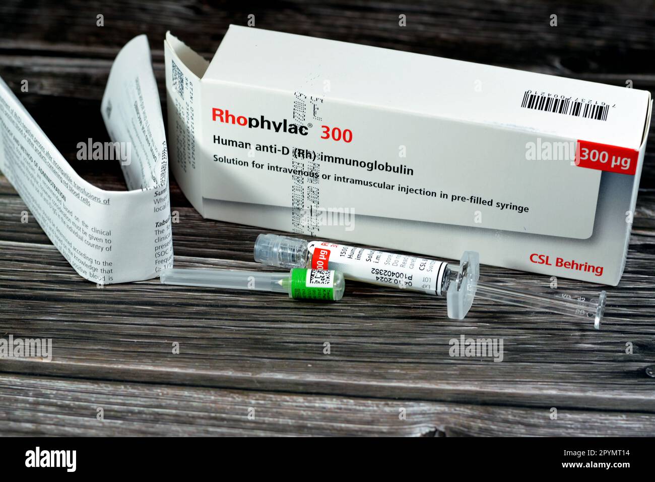Cairo, Egypt, May 2 2023: Human anti-D (Rh) immunoglobulin Rhophylac ...
