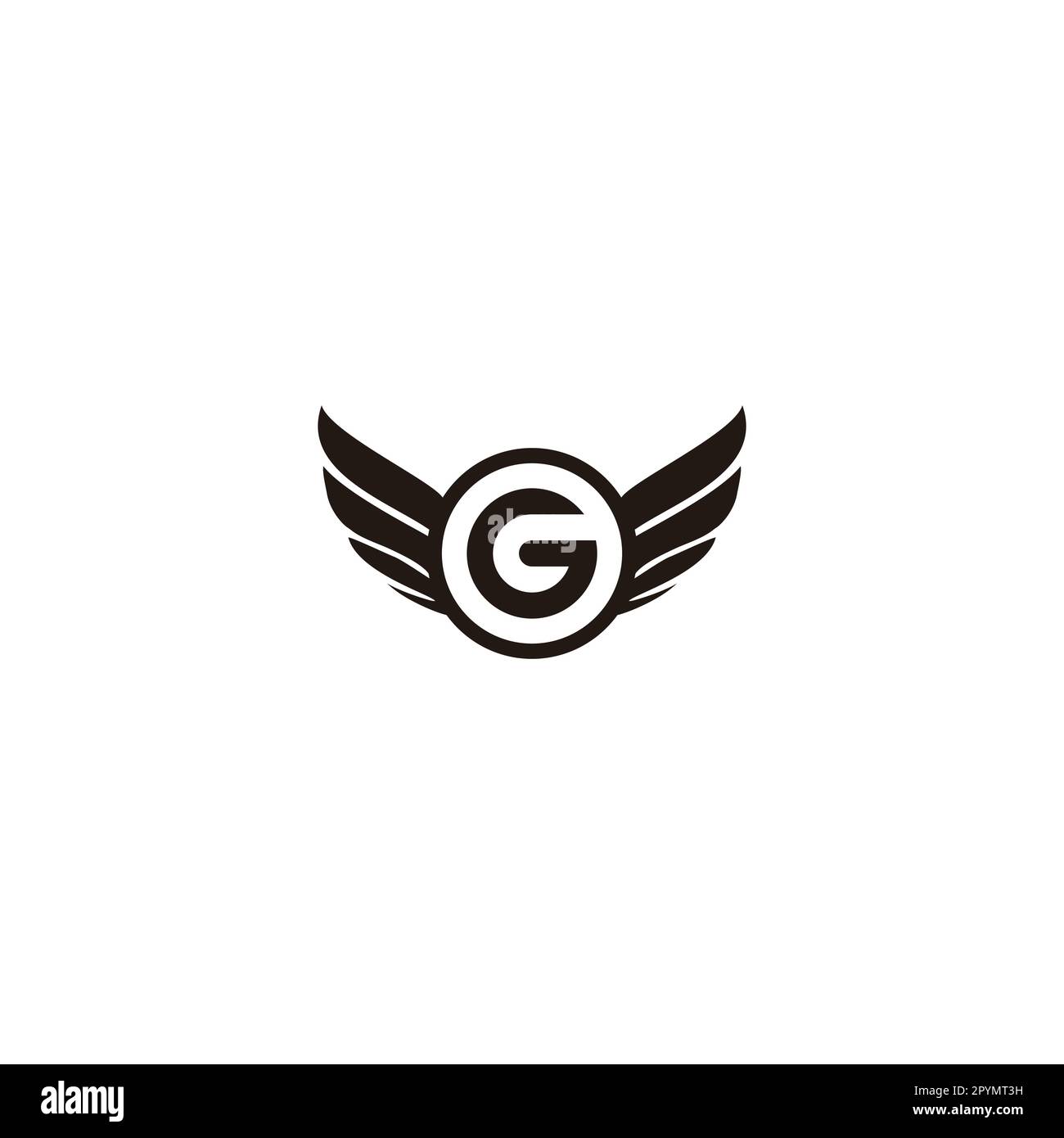 Letter G in wing, circle geometric symbol simple logo vector Stock ...