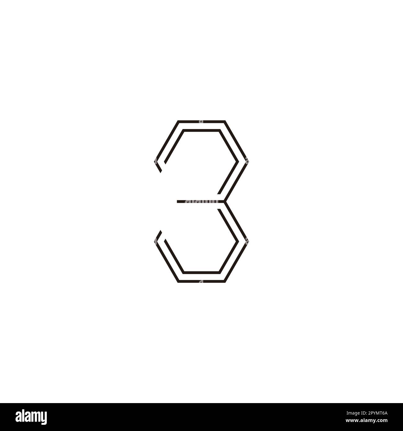 Letter 3 line, technology geometric symbol simple logo vector Stock ...