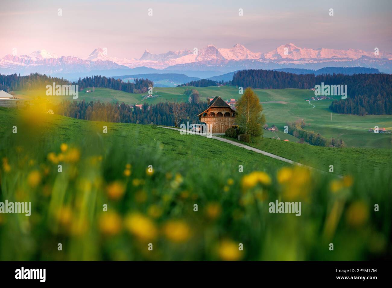 lonely, tiny farm house in Emmental with views of the Bernese Alps ...