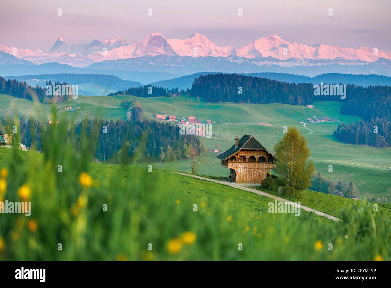 lonely, tiny farm house in Emmental with views of the Bernese Alps ...