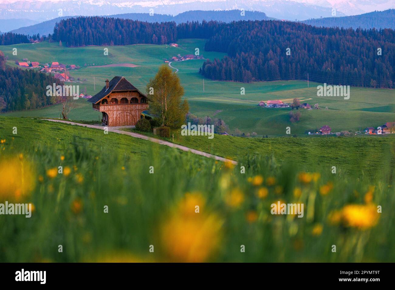 lonely, tiny farm house in Emmental with views of the Bernese Alps ...
