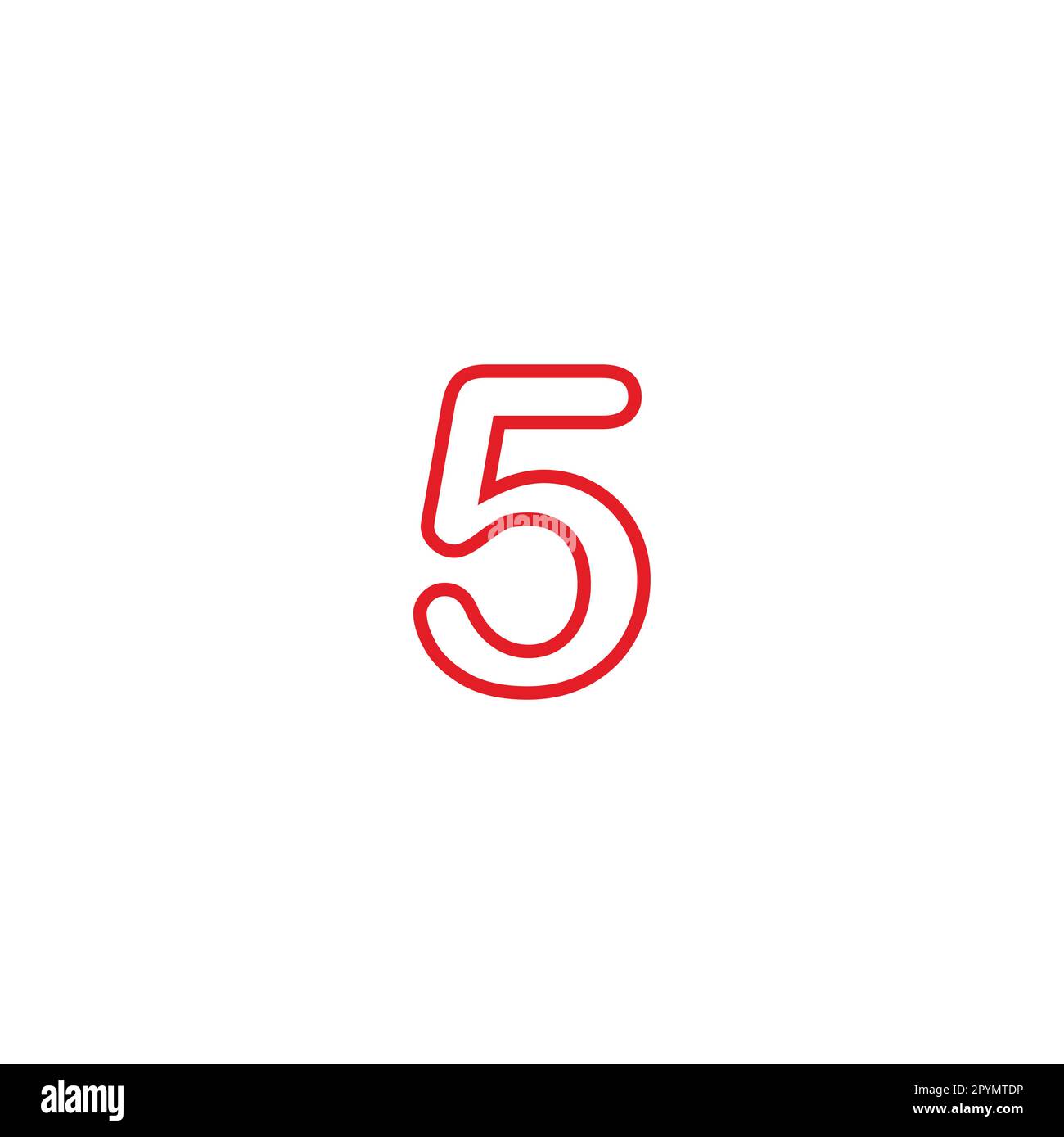 Number 5 line, light geometric symbol simple logo vector Stock Vector ...
