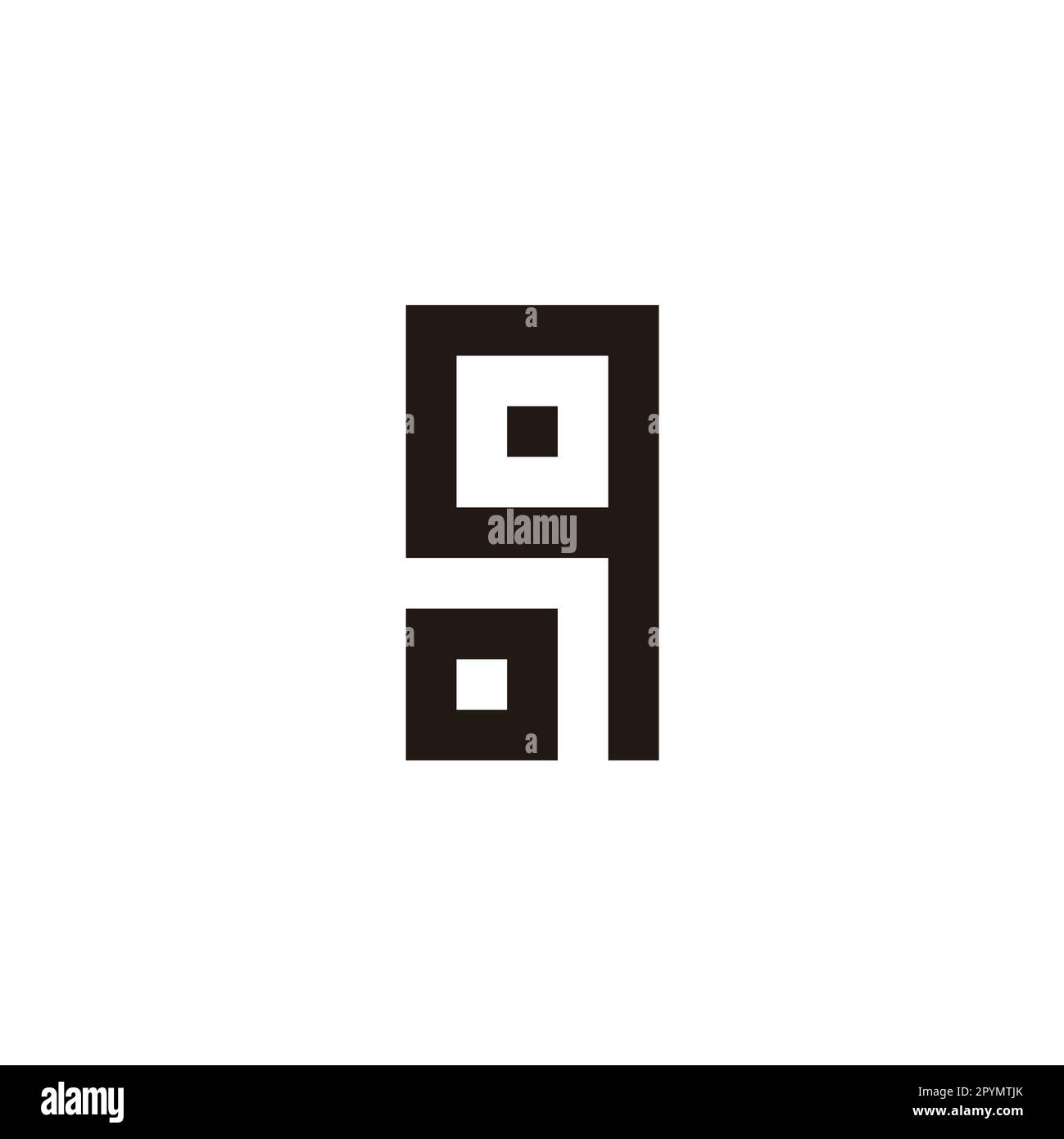 Letter o and q square, rectangle geometric symbol simple logo vector ...