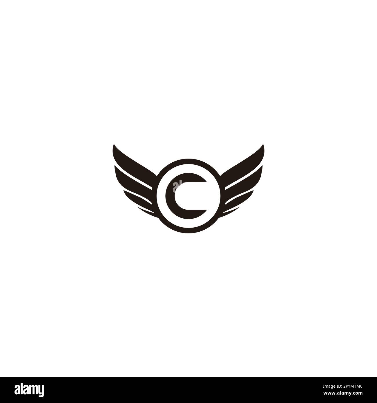 Letter C wings, circle geometric symbol simple logo vector Stock Vector ...