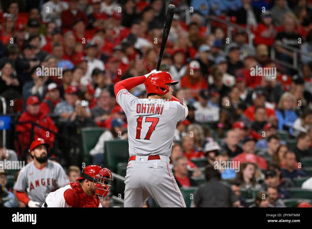Los Angeles Angels' Shohei Ohtani (17) at bat in the fifth inning of a ...