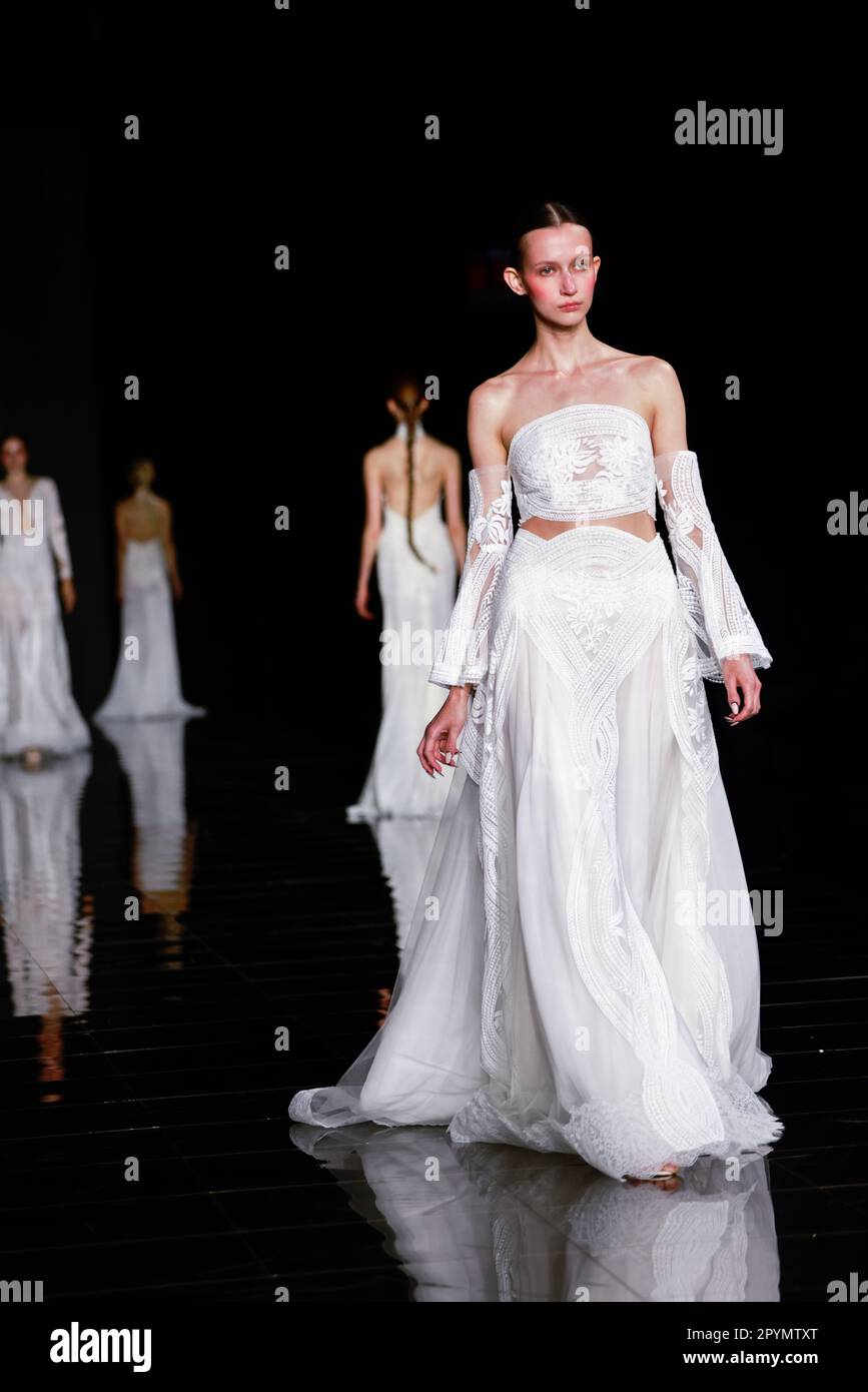 ISABEL SANCHIS BRIDAL SHOW BARCELONA Stock Photo - Alamy