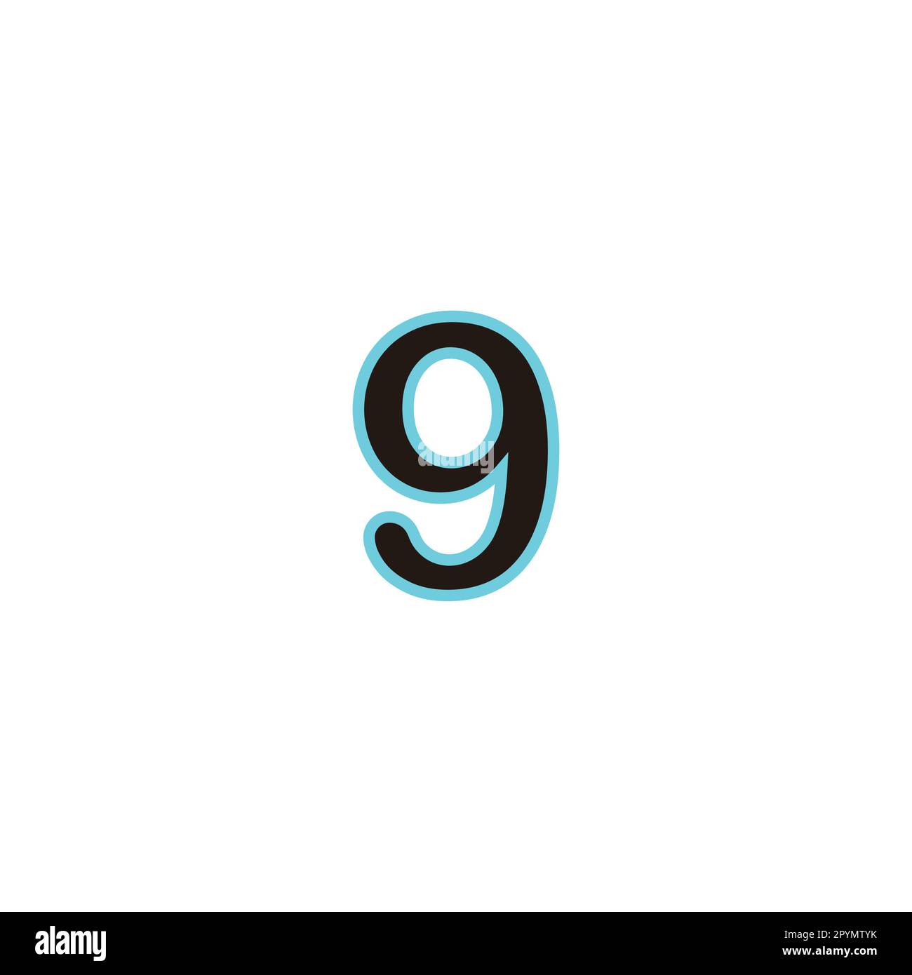 Letter 9 line, geometric symbol simple logo vector Stock Vector Image ...
