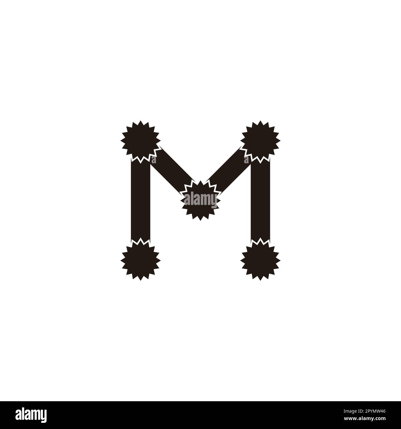 Letter M stickers geometric symbol simple logo vector Stock Vector ...