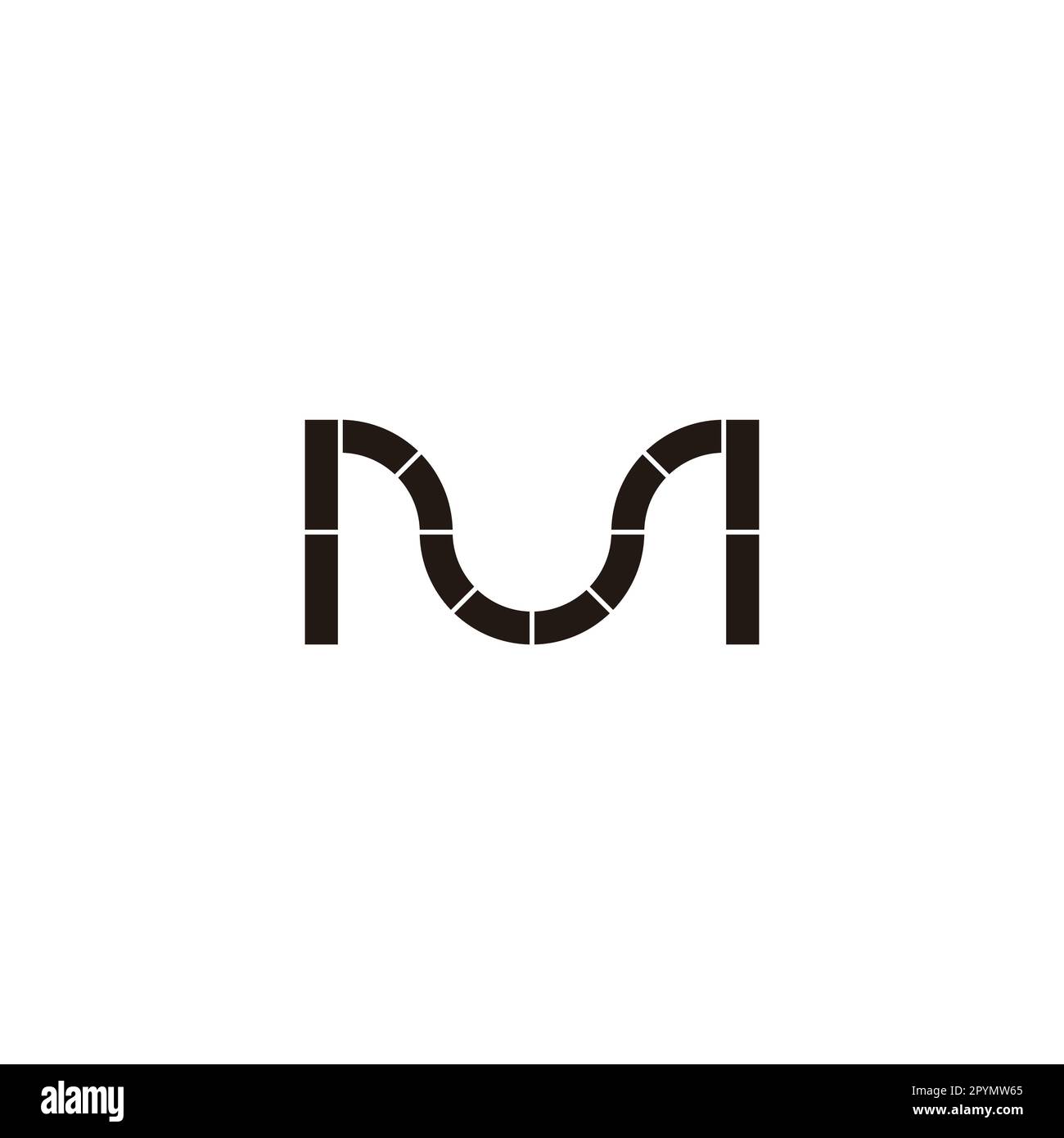 Letter M modern, curve geometric symbol simple logo vector Stock Vector ...