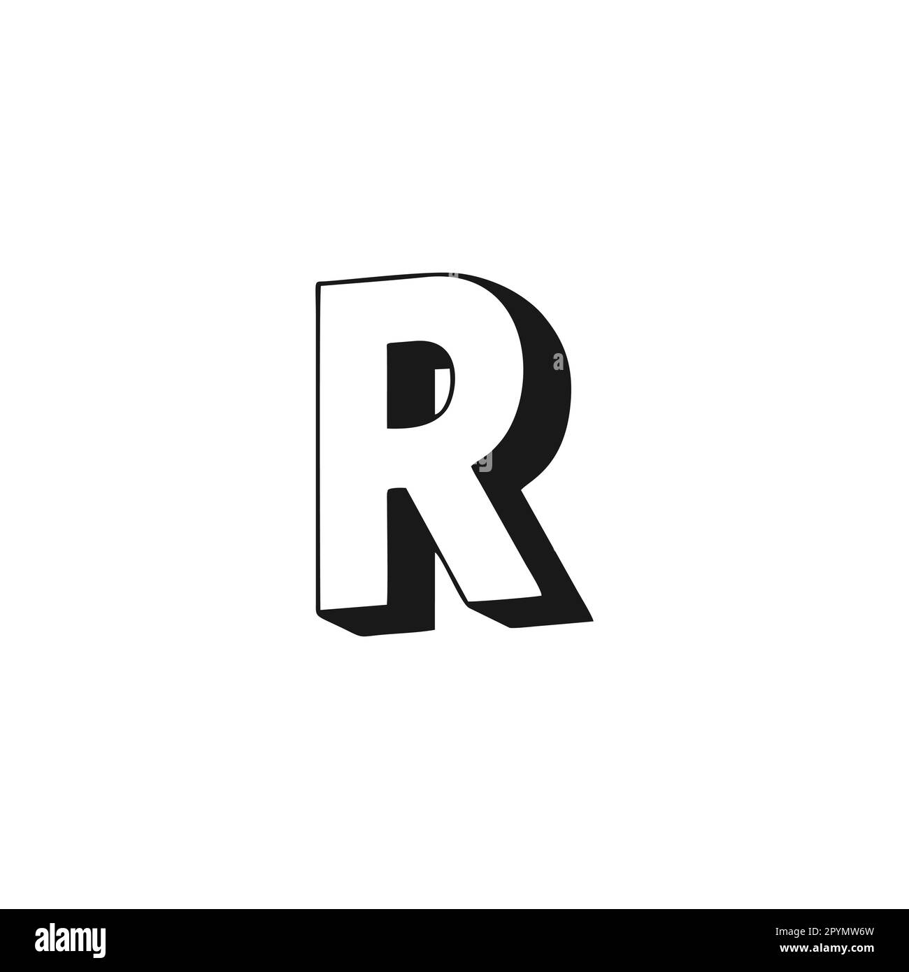 Letter R 3d geometric symbol simple logo vector Stock Vector Image ...