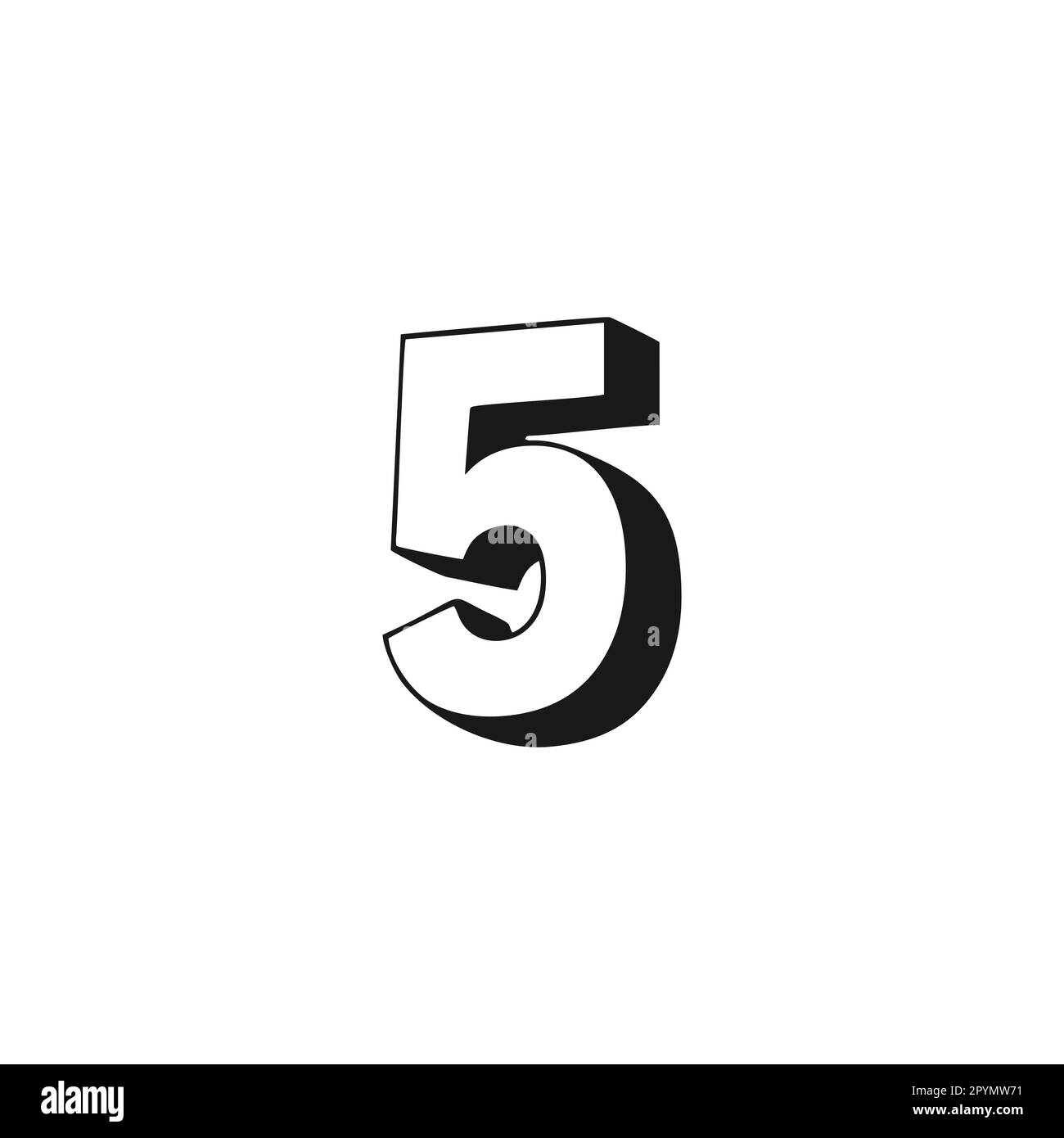 Simple logo design with number five Stock Vector Images - Alamy