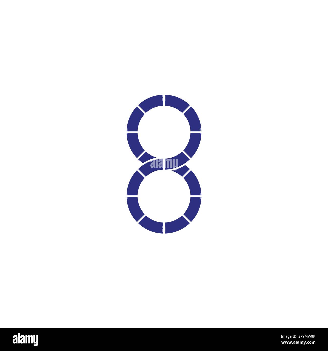 Number 8 machine, modern geometric symbol simple logo vector Stock ...