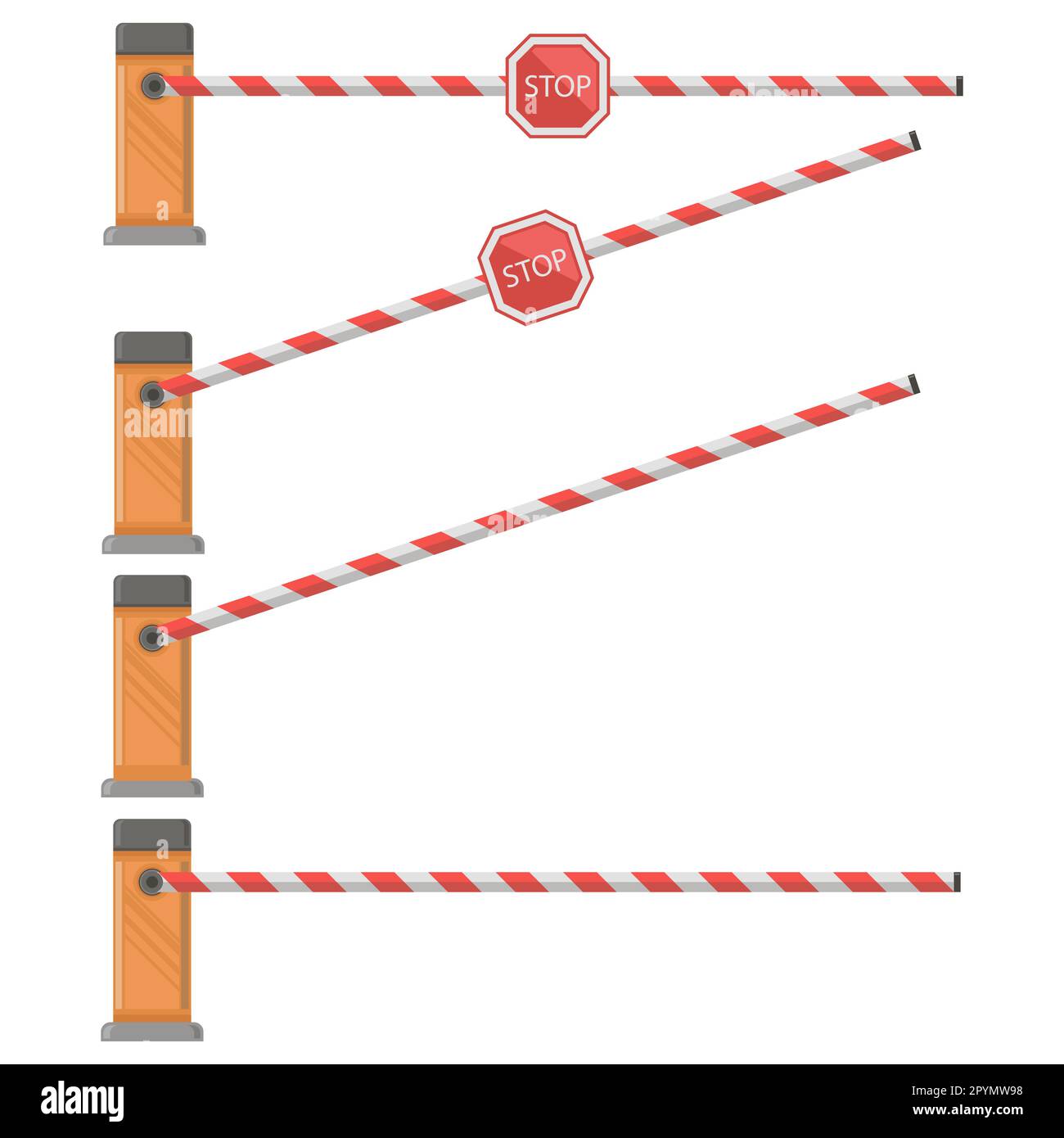 Vector Street Classical Closed and Open Road Barrier Set Isolated on ...
