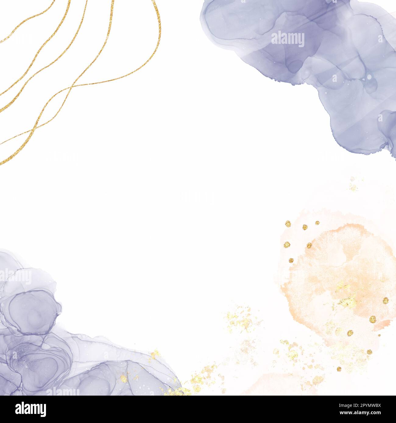 Delicate and classy abstract illustration of alcohol ink art on white ...