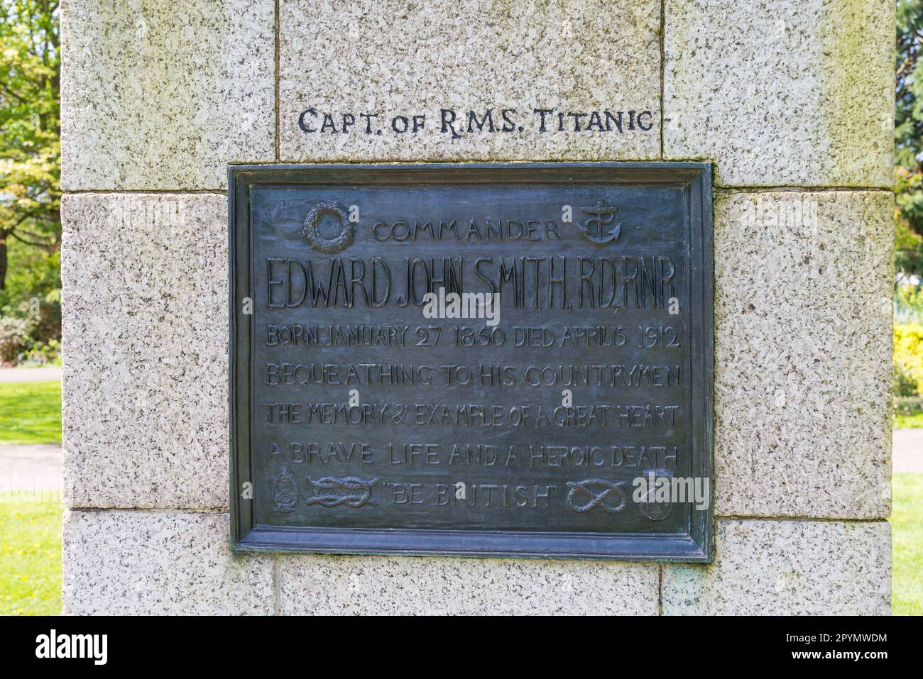 Captain Edward John Smith, captain of the Titanic, statue in Beacon ...