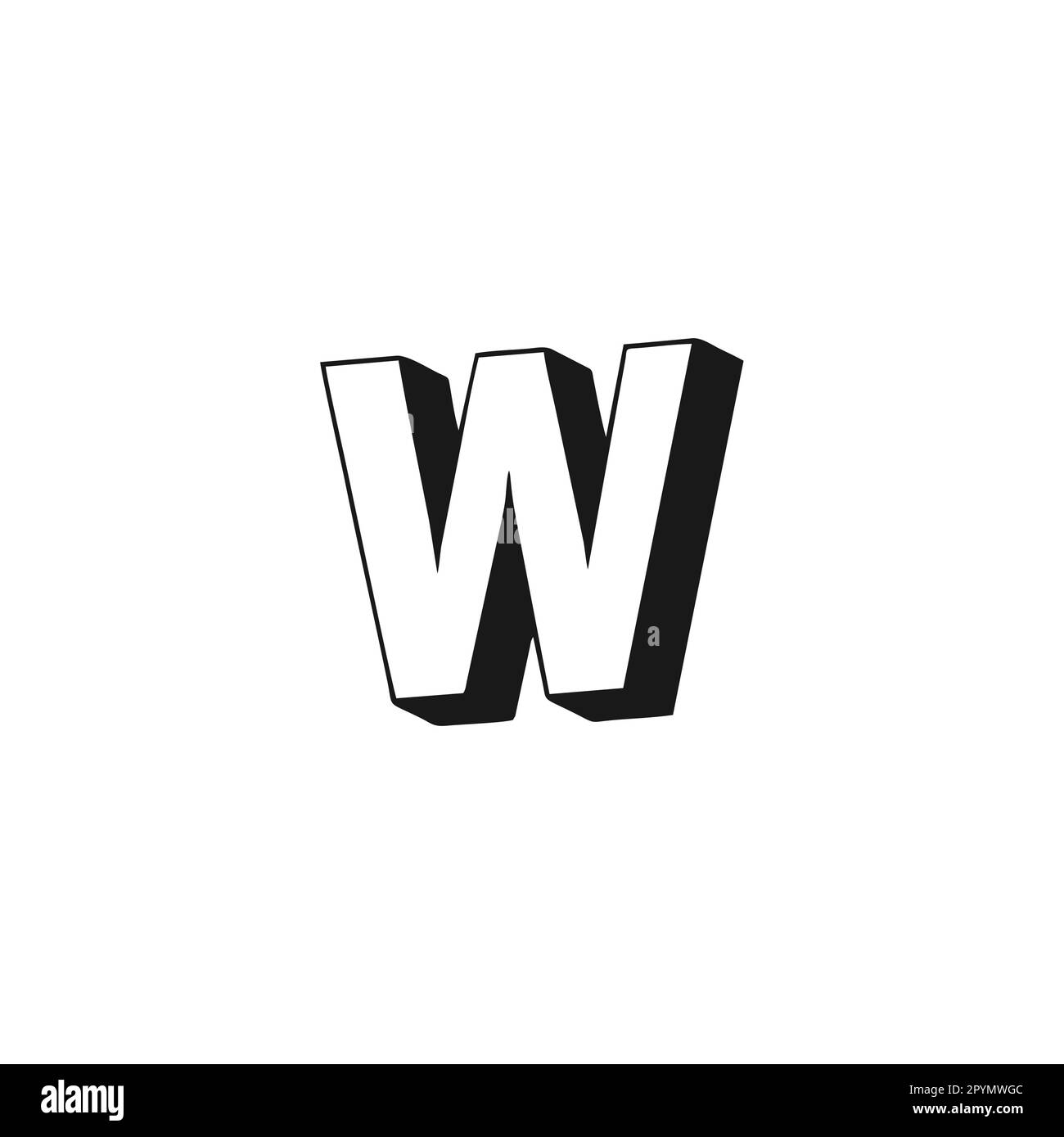 Letter W 3d geometric symbol simple logo vector Stock Vector Image ...