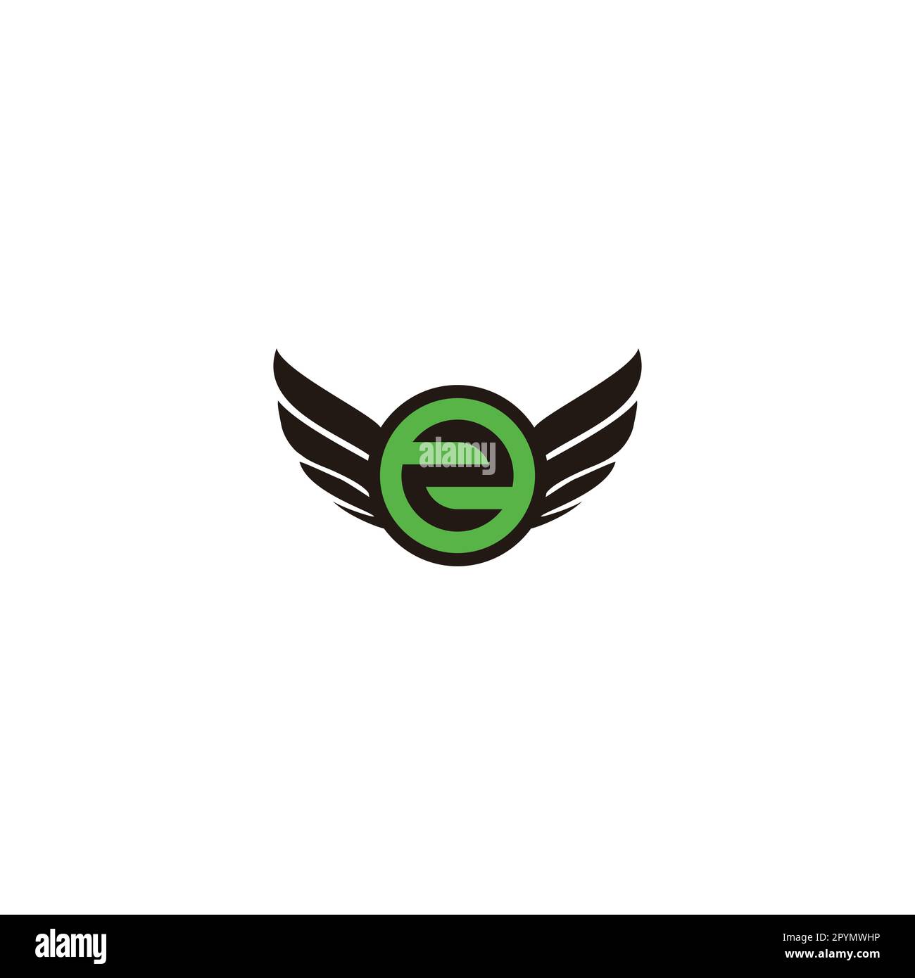 Number 2 in wing, circle geometric symbol simple logo vector Stock ...