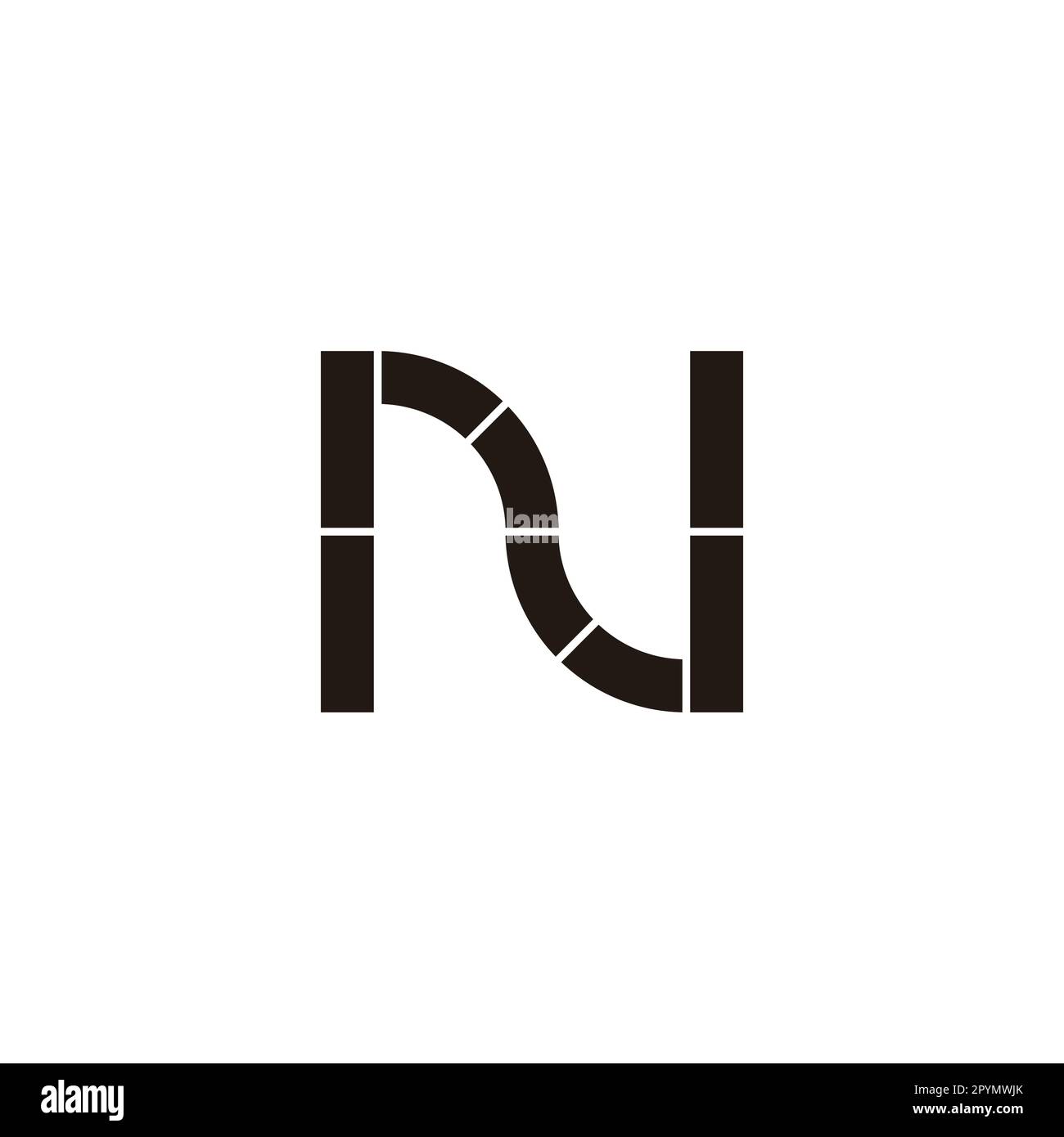 Letter N curve, modern geometric symbol simple logo vector Stock Vector ...