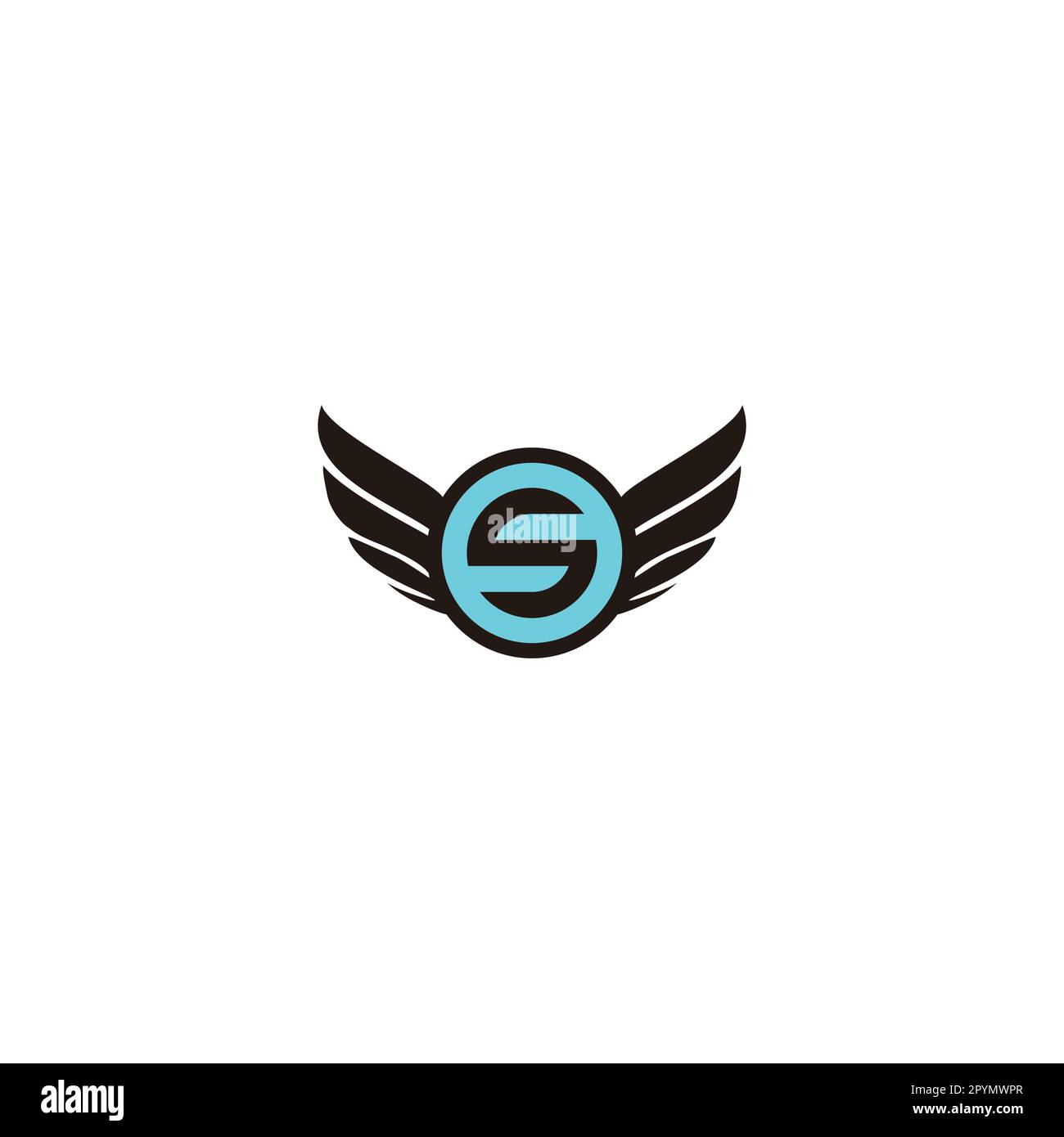 Letter S in wings, circle geometric symbol simple logo vector Stock ...