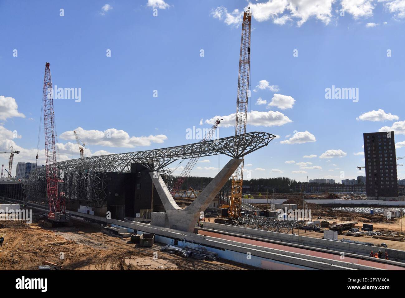 Moscow. Construction of the 'Potapovo' Sokolnicheskaya metro station of ...