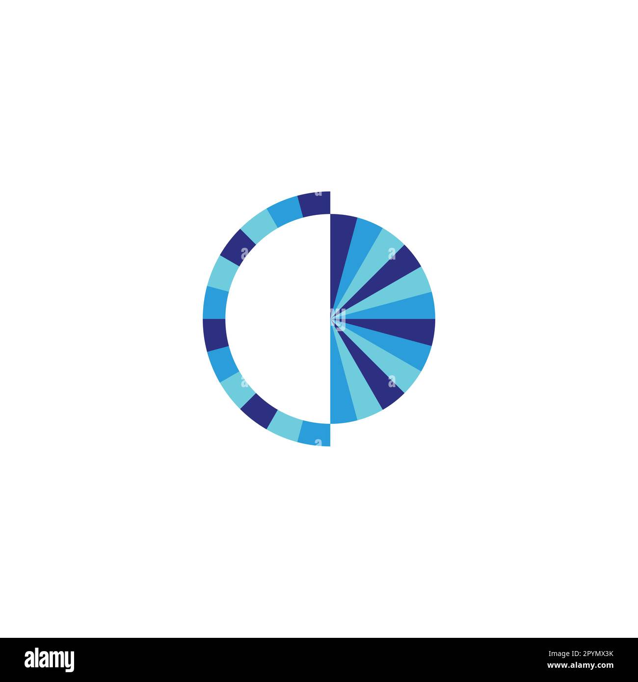 Letter C circle, blue colors geometric symbol simple logo vector Stock ...