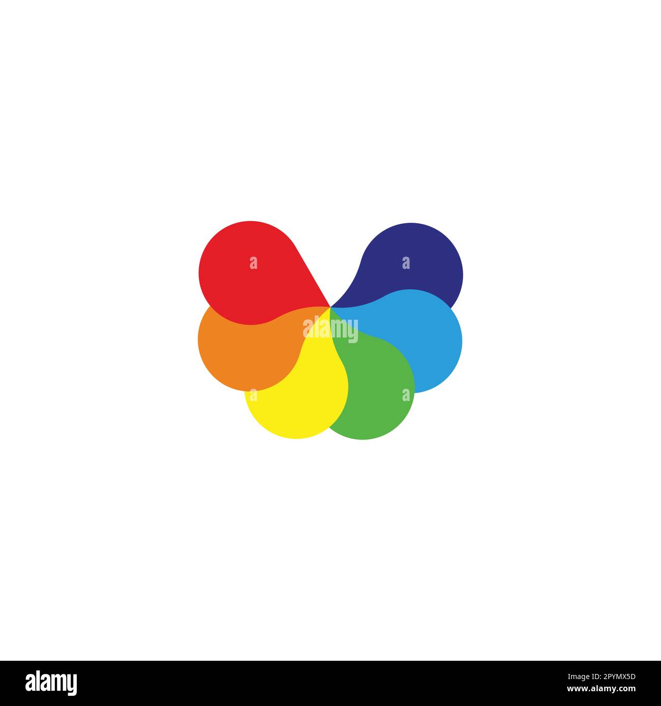 Letter V splashes, colorful geometric symbol simple logo vector Stock ...