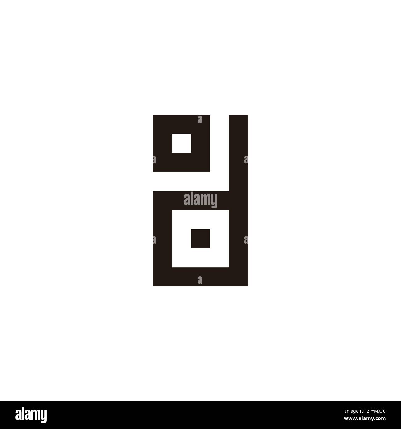 Letter o and d square, rectangle geometric symbol simple logo vector ...