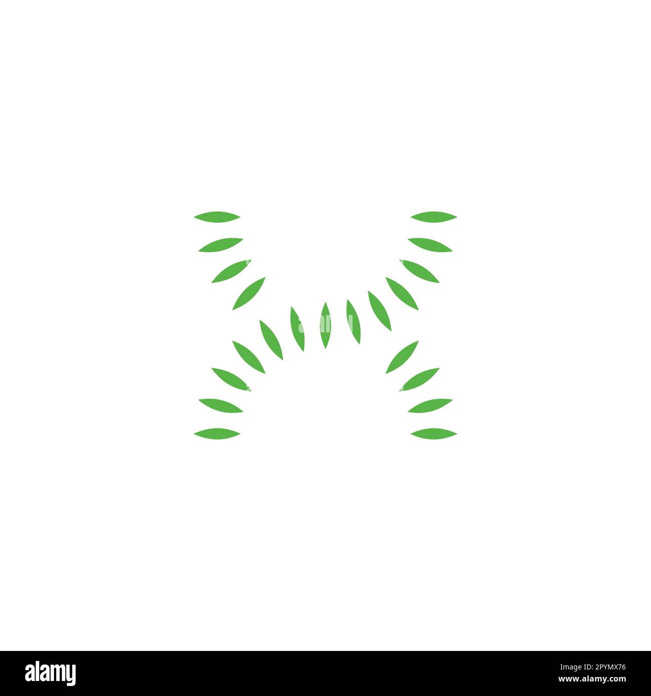 Letter H leaves, round geometric symbol simple logo vector Stock Vector ...