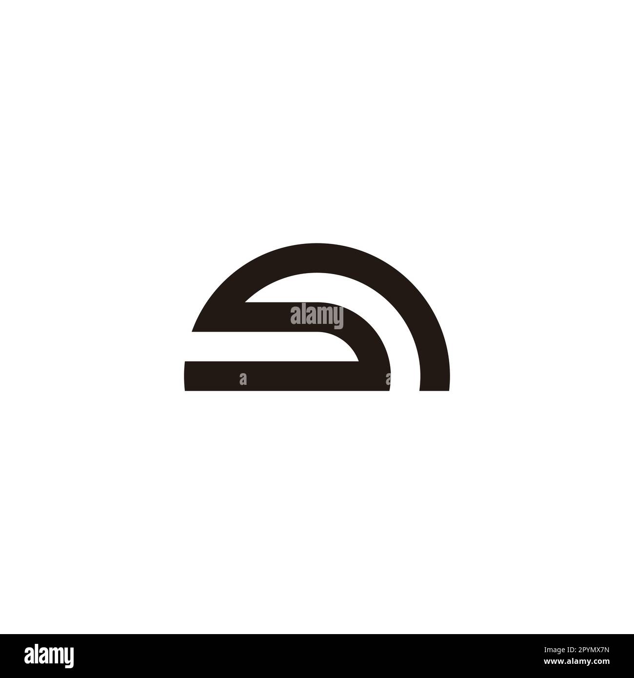 Letter S semicircle geometric symbol simple logo vector Stock Vector ...