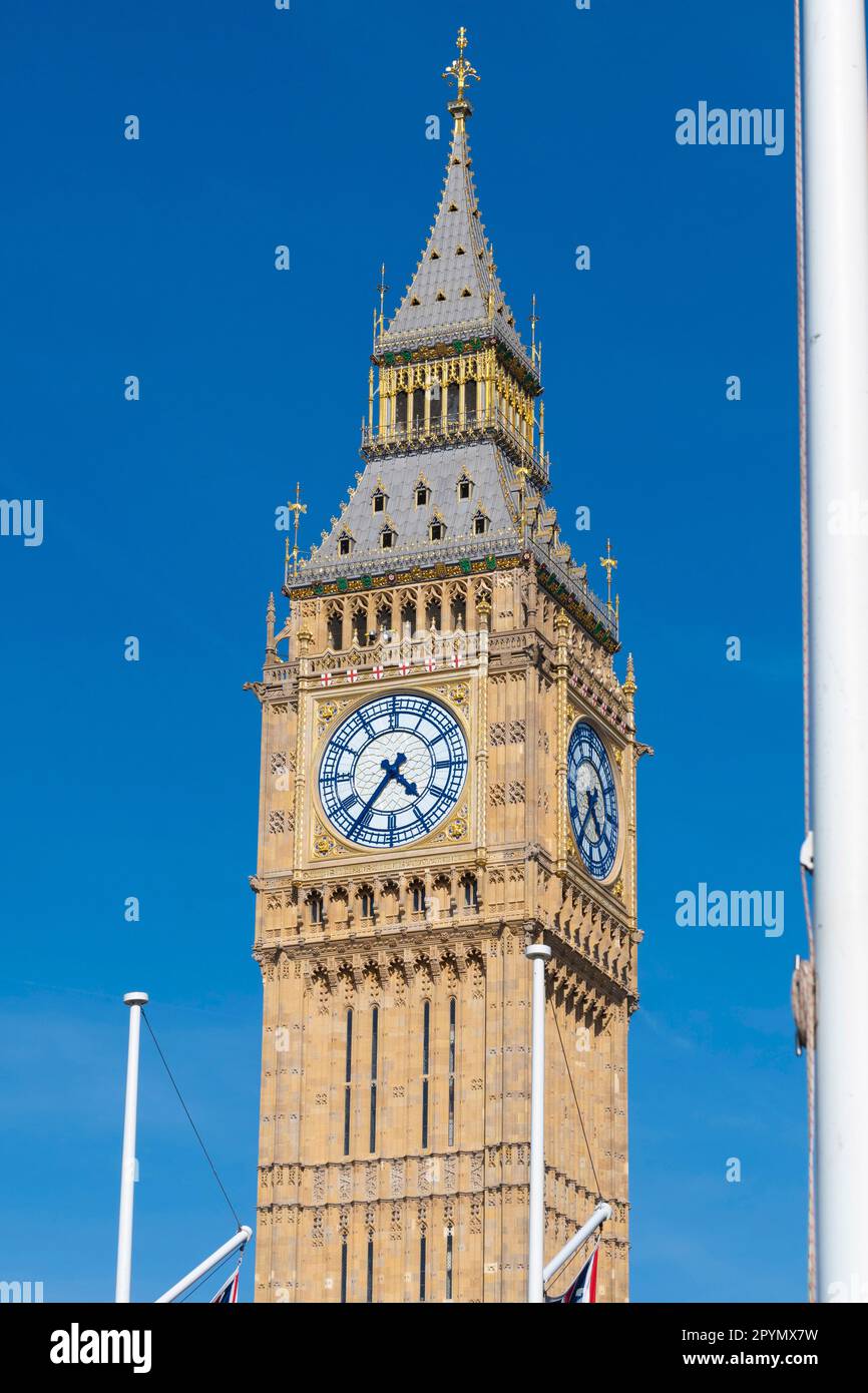London UK May 3 2023 Iconic London BIG BEN in the Houses of Parliament ...
