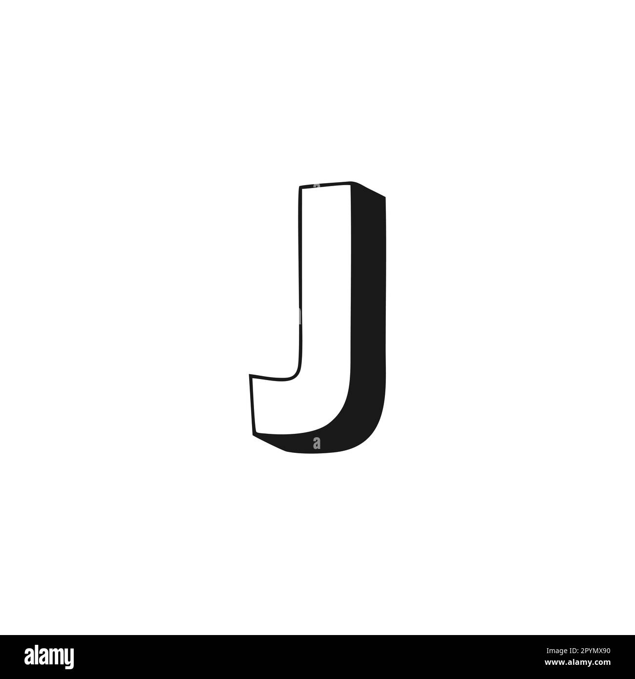Letter J 3d geometric symbol simple logo vector Stock Vector Image ...