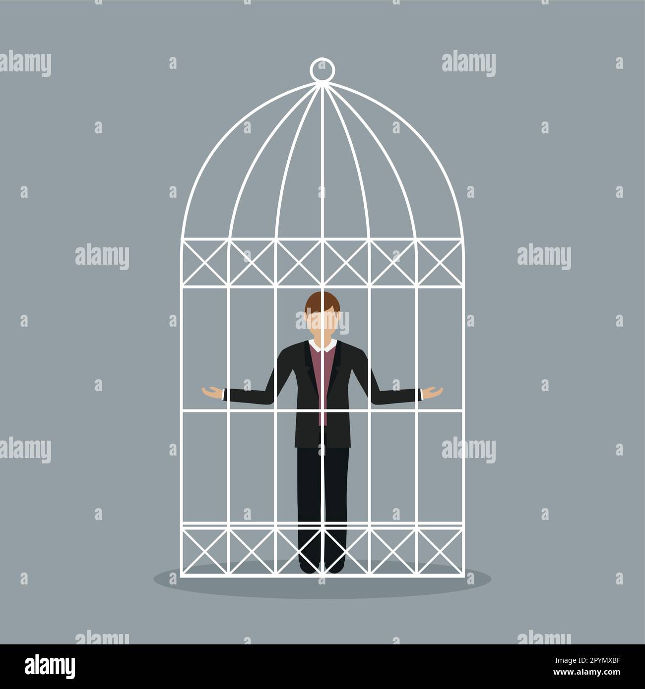 Man inside cage hi-res stock photography and images - Alamy