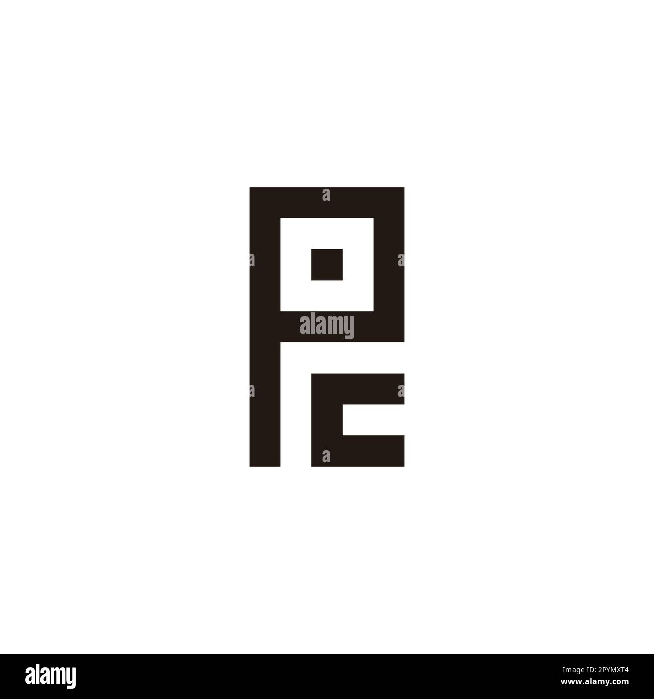 Letter Pc square, rectangle geometric symbol simple logo vector Stock ...
