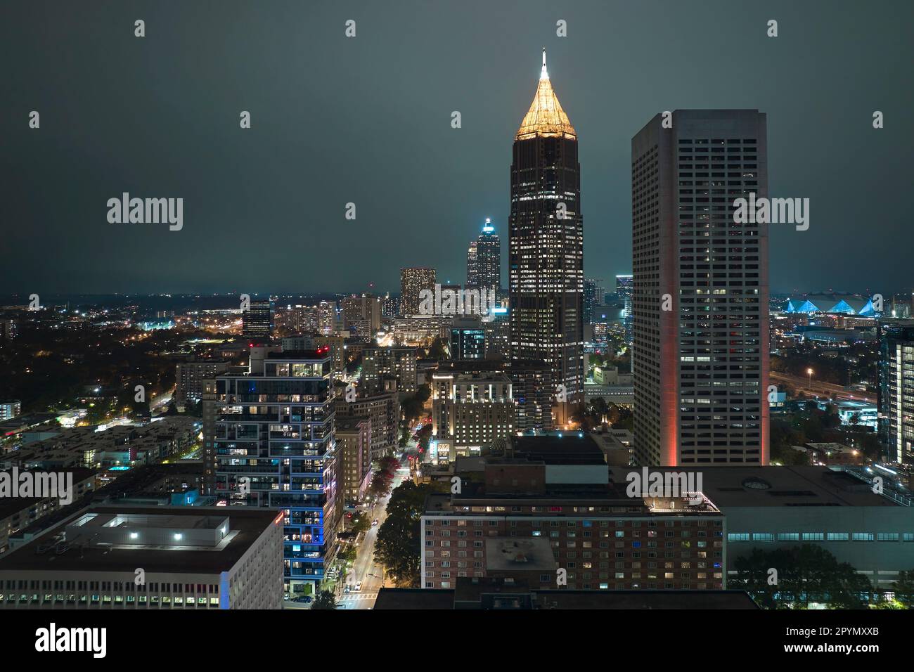Aerial view of downtown district of Atlanta city in Georgia, USA ...