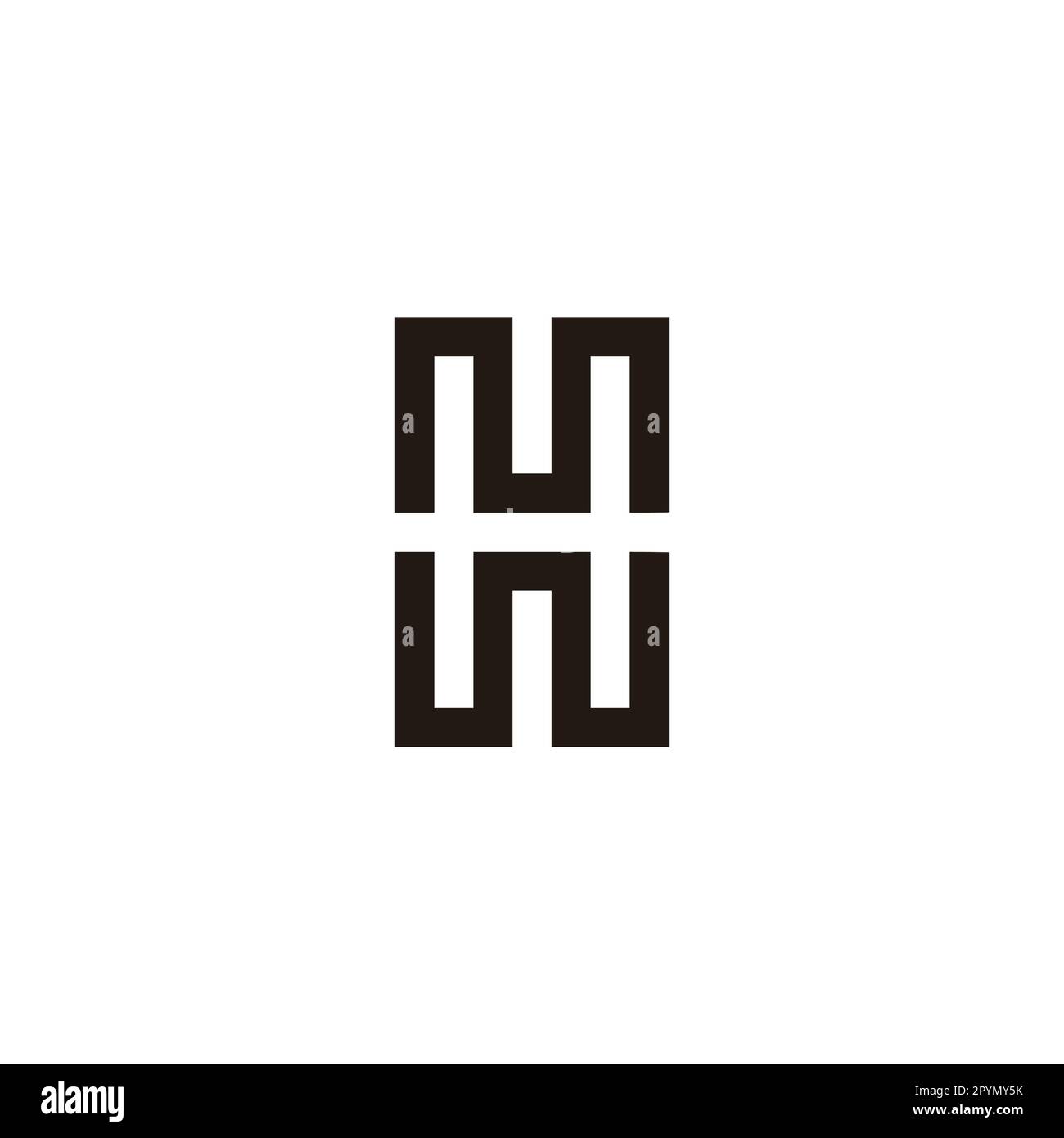 Letter M and W, letter H geometric symbol simple logo vector Stock ...